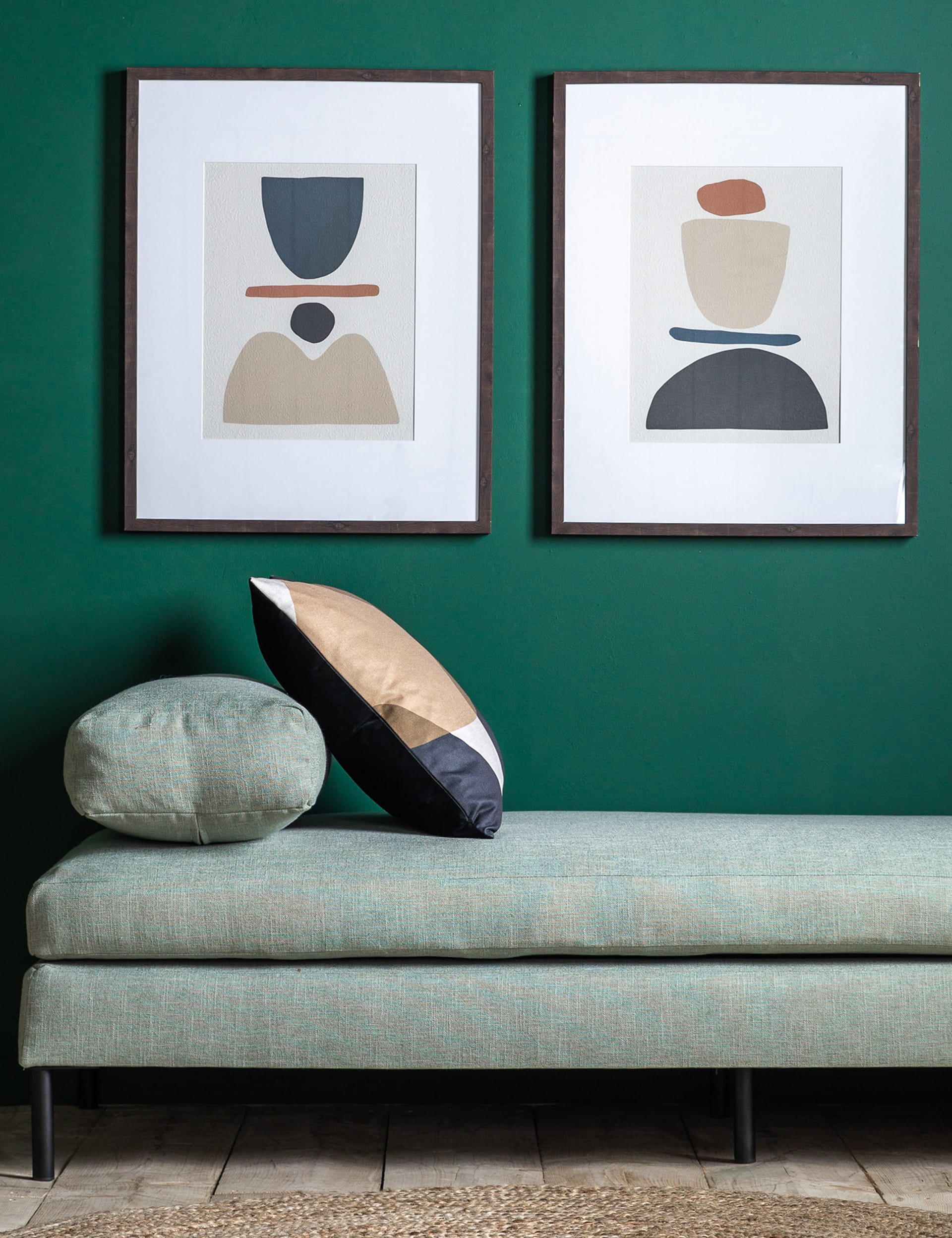 Set of 2 Ortona Abstract Rectangle Framed Art | Gallery Direct | M&S