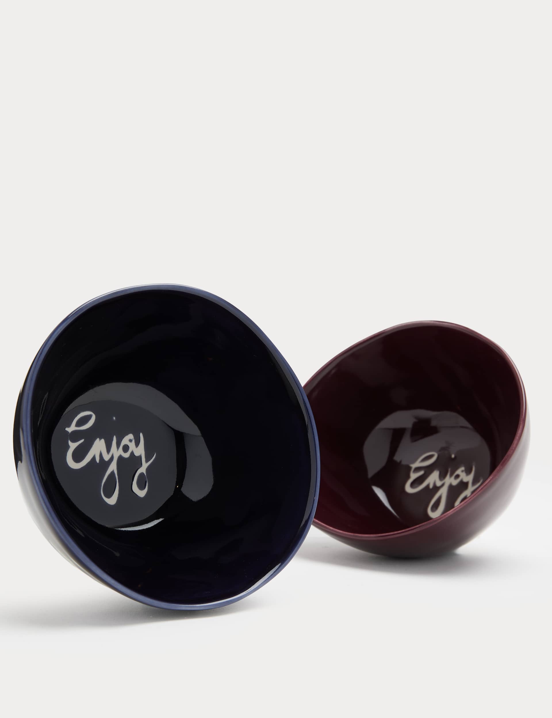Set of 2 Ceramic Enjoy Slogan Nibble Bowls | M&S x Bella Freud | M&S
