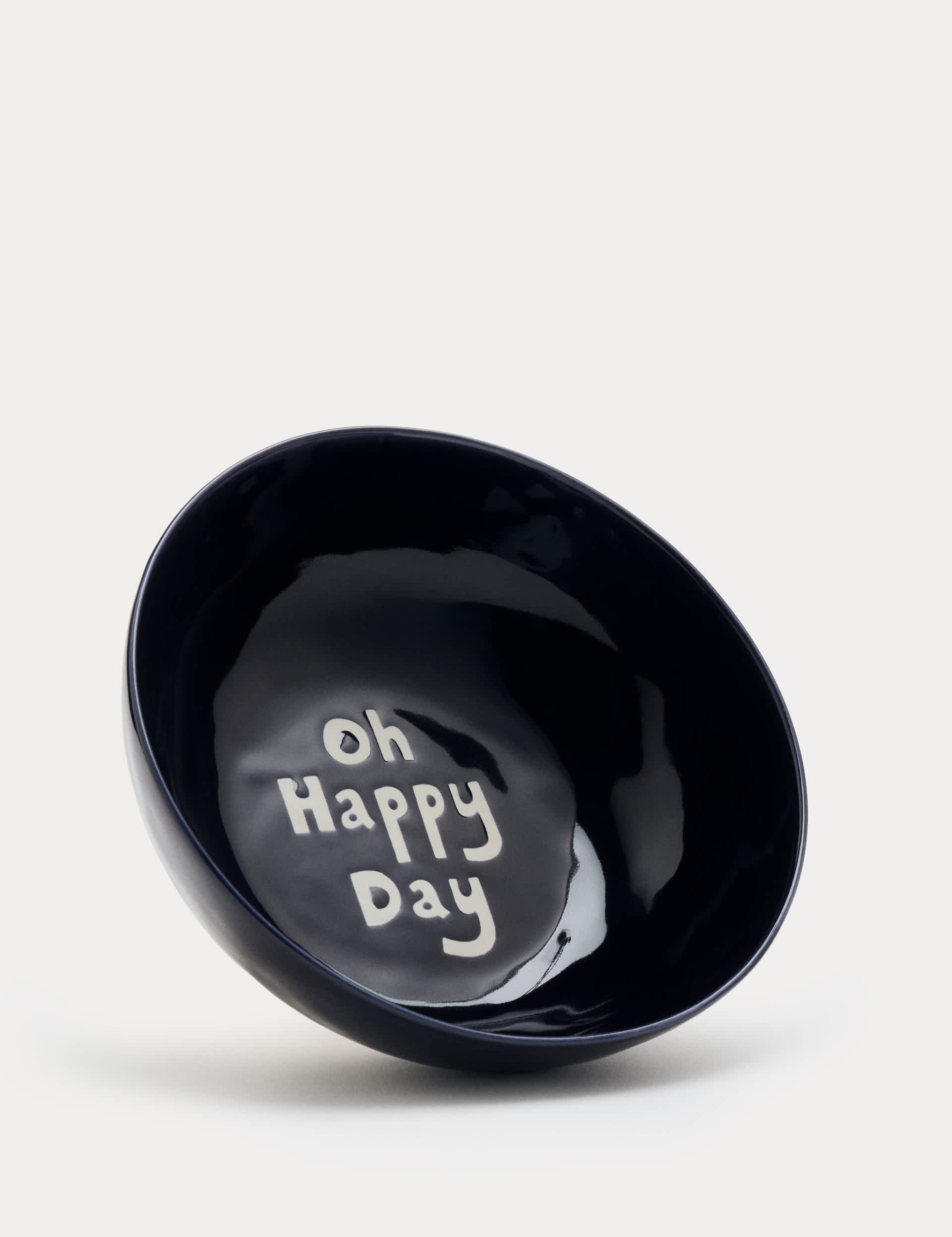 Ceramic Oh Happy Day Slogan Serving Bowl | M&S x Bella Freud | M&S