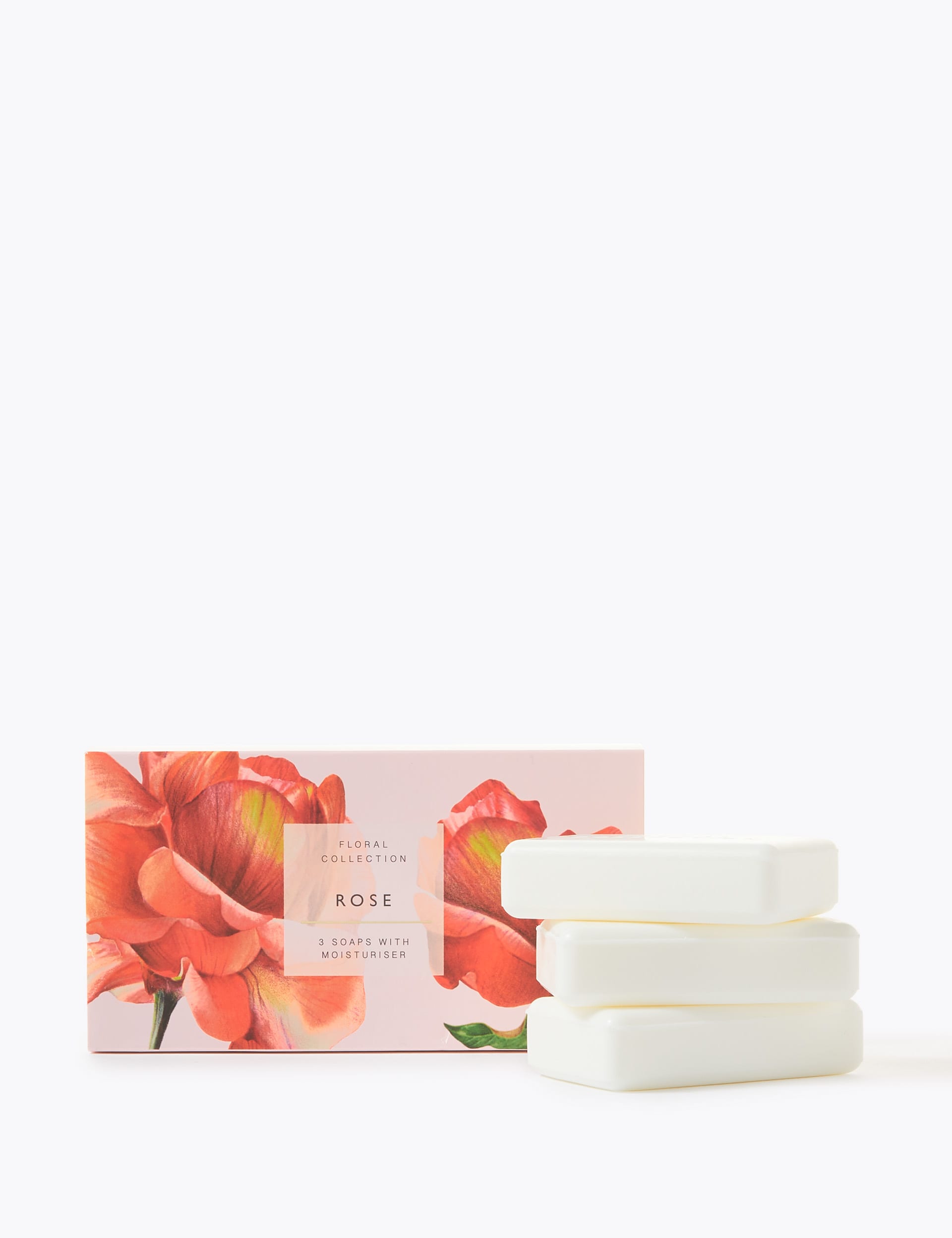 Set of 3 Rose Soaps | Floral Collection | M&S