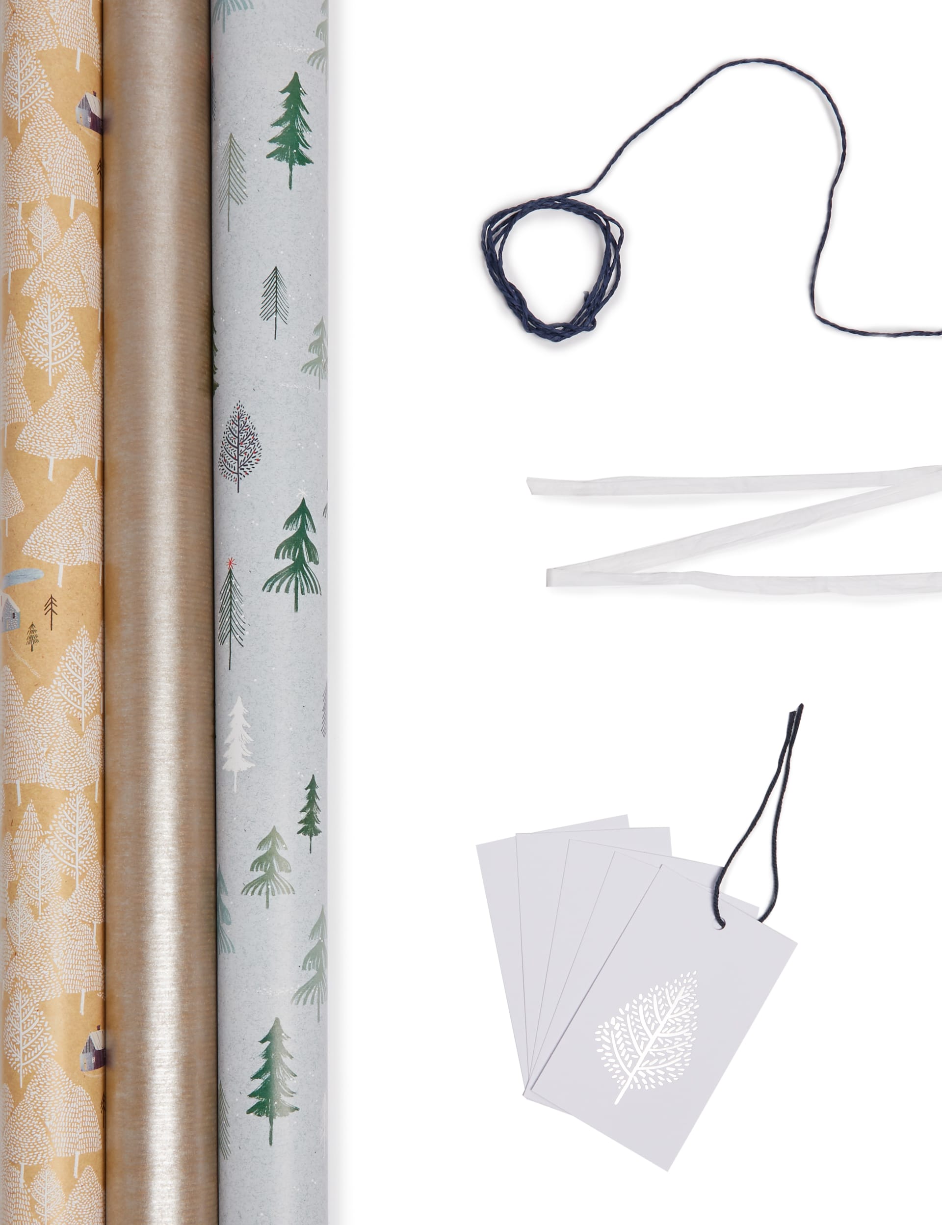 Contemporary Wrapping Paper, Tag & Ribbon Pack - 4.5m | M&S IE