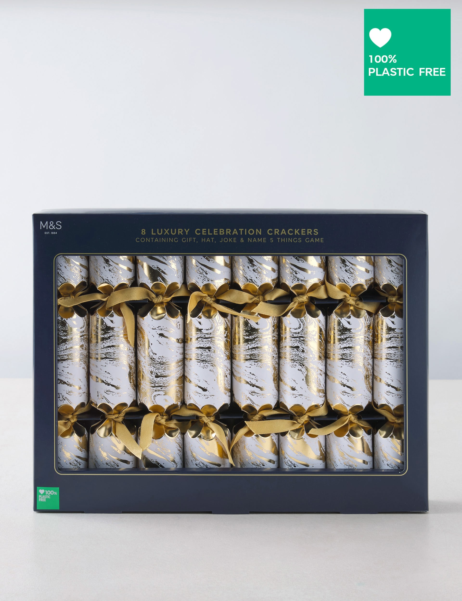 Luxury Marbled Opulence Crackers - Pack of 8 in 1 Design | M&S