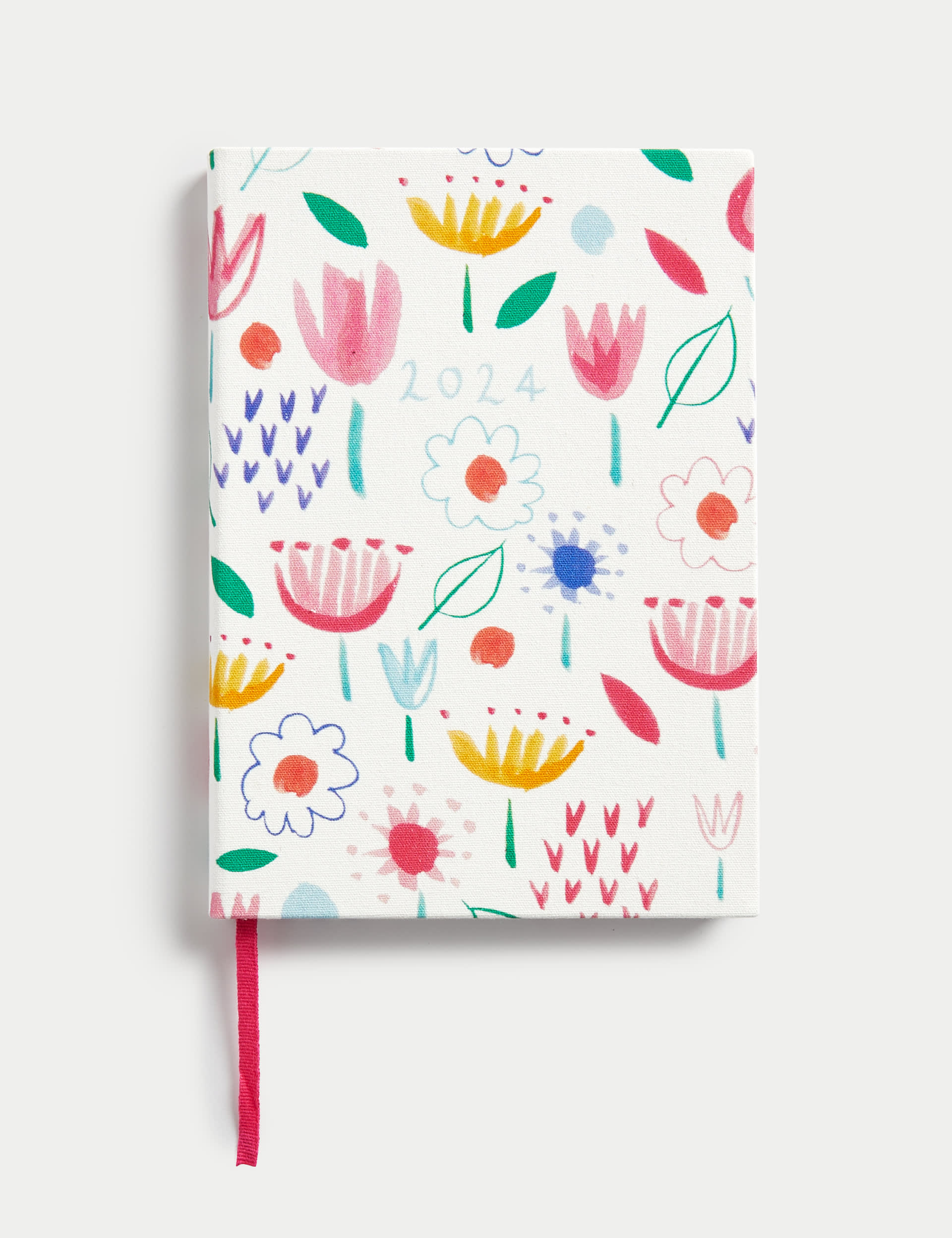 2024 A5 Week to View Diary - Fabric Colourful Flower Design | M&S