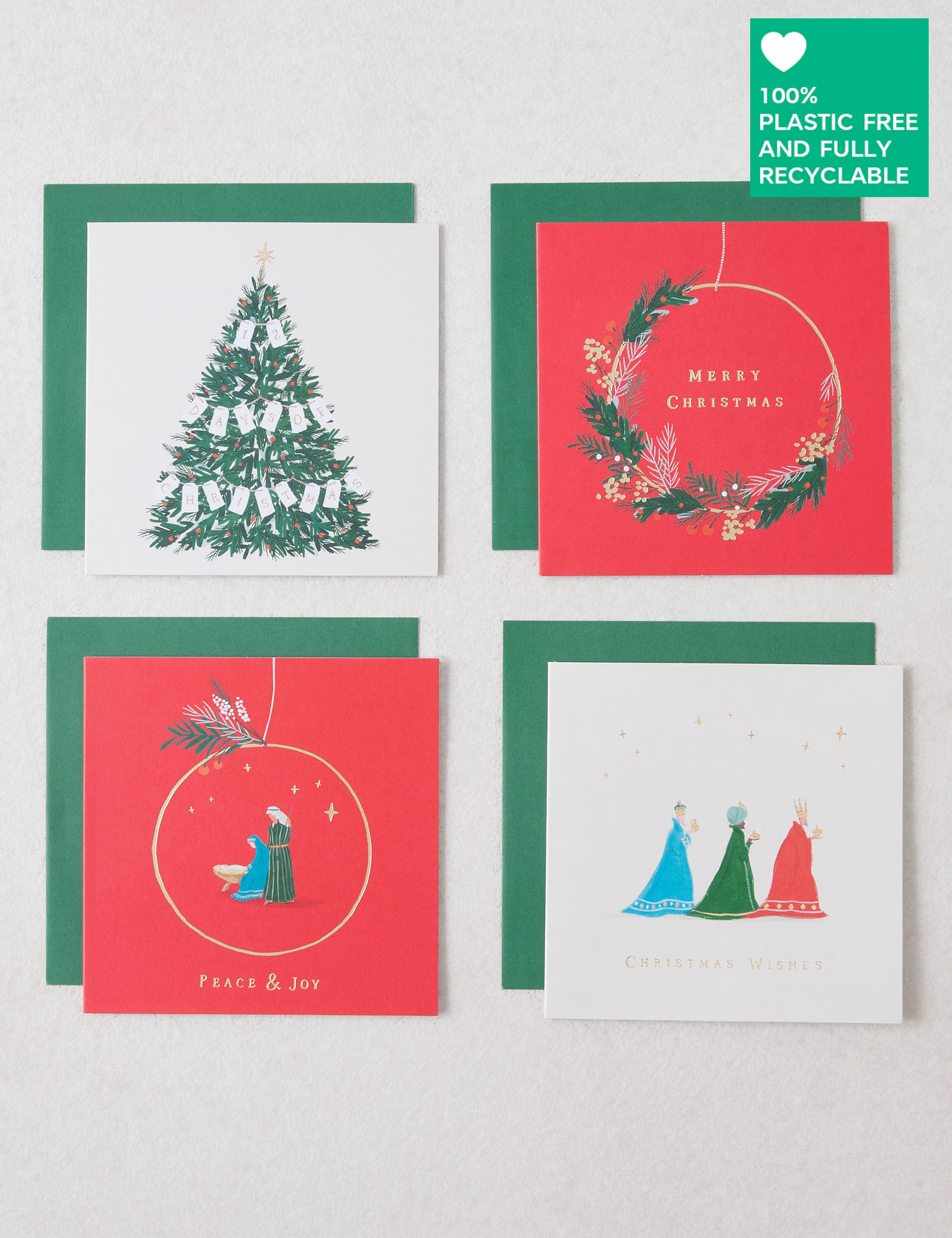 Heritage Charity Christmas Cards - Pack of 20 - 4 Designs | M&S