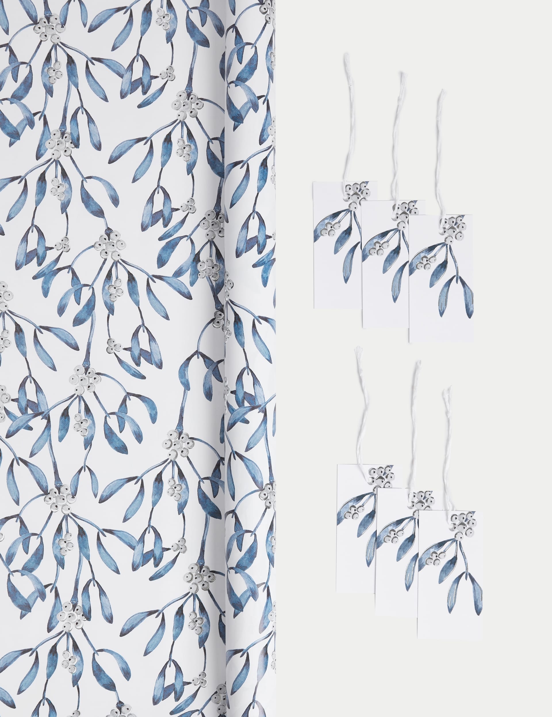 Luxury Mistletoe 3M Christmas Gift Wrap & 6 Gift Tags Pack | M&S