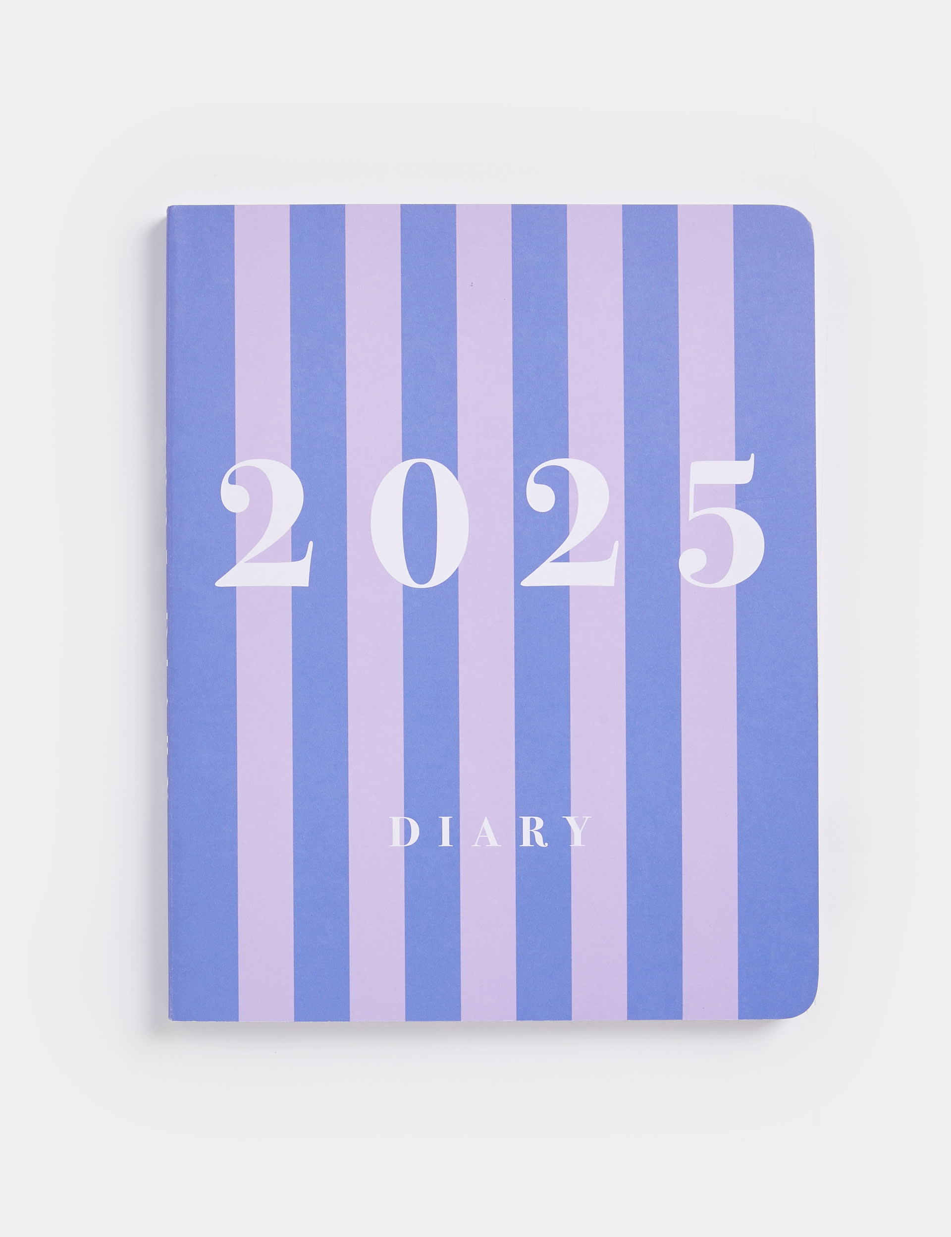 2025 LARGE B5 WEEK TO VIEW DIARY - BLUE & LILAC STRIPE DESIGN | M&S