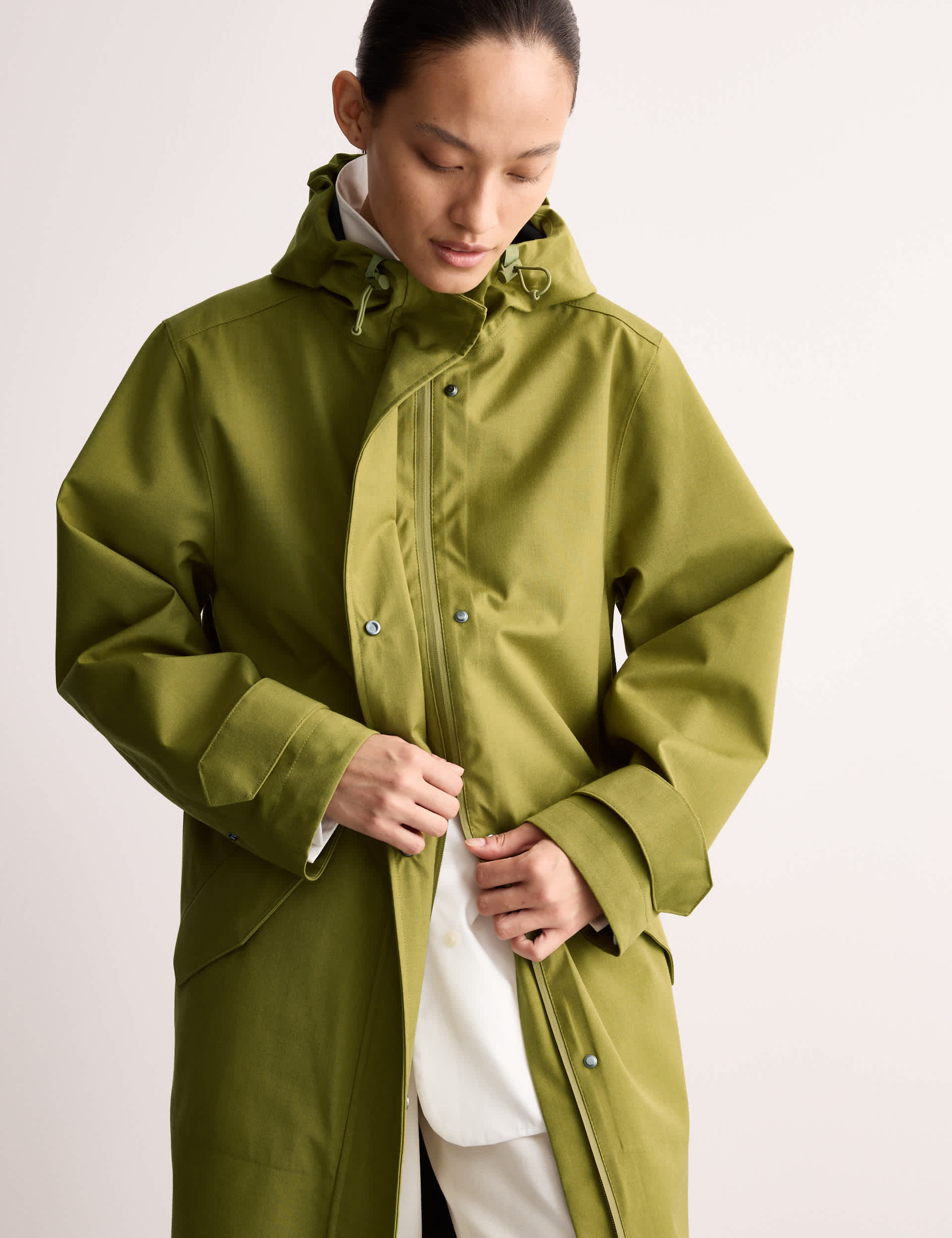 Waterproof Twill Hooded Raincoat | JAEGER | M&S
