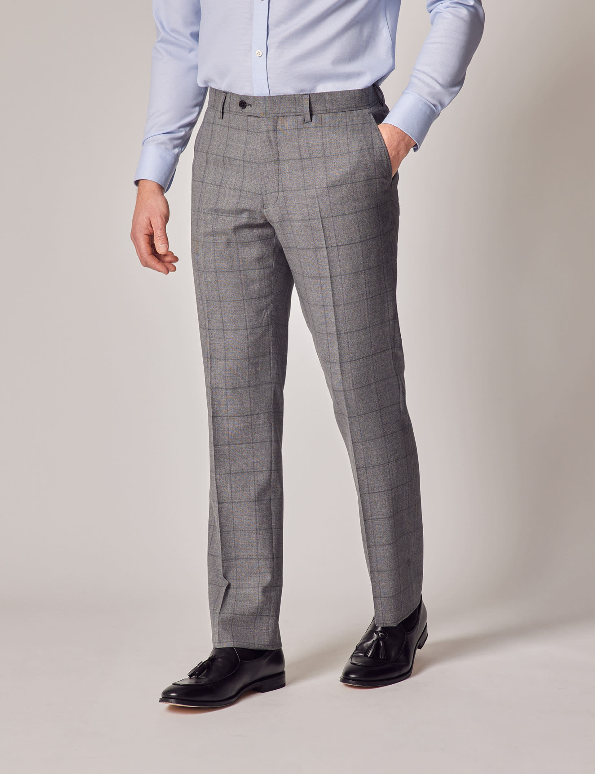 Slim Fit Super 120s Wool Check Suit Trousers | Hawes & Curtis at M&S
