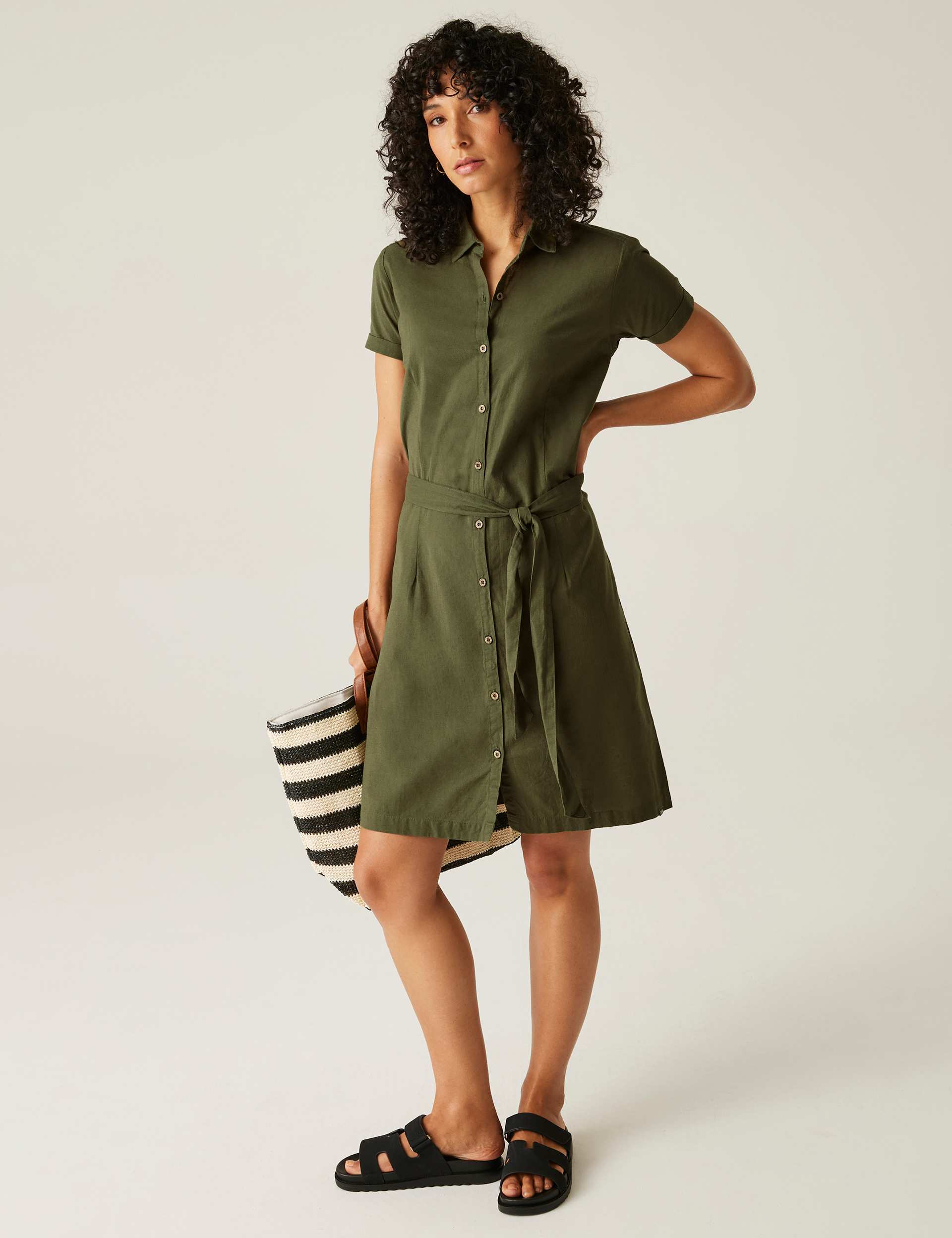 Rema Cotton Rich Striped Shirt Dress | Regatta | M&S