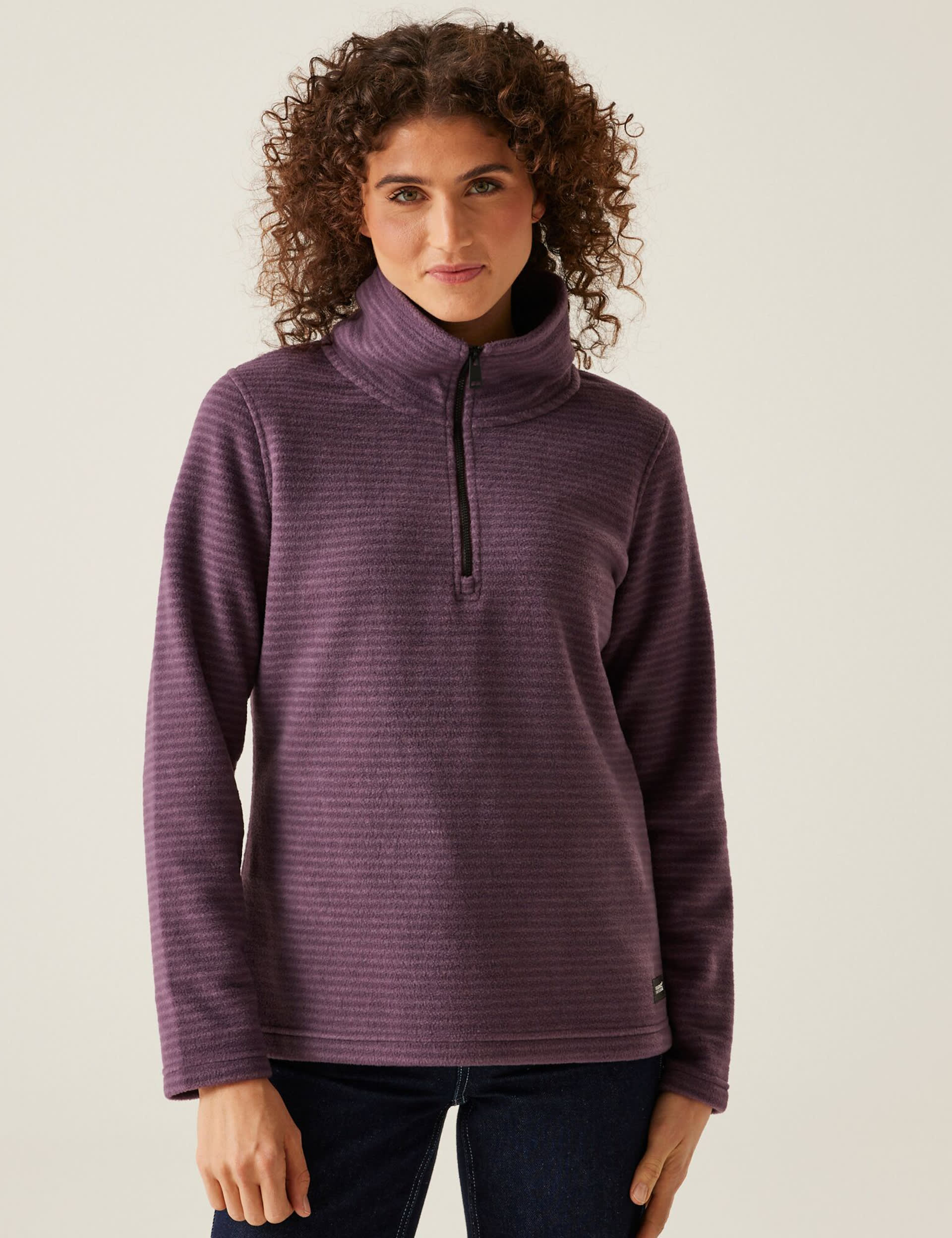Solenne Striped Funnel Neck Half Zip Fleece | Regatta | M&S