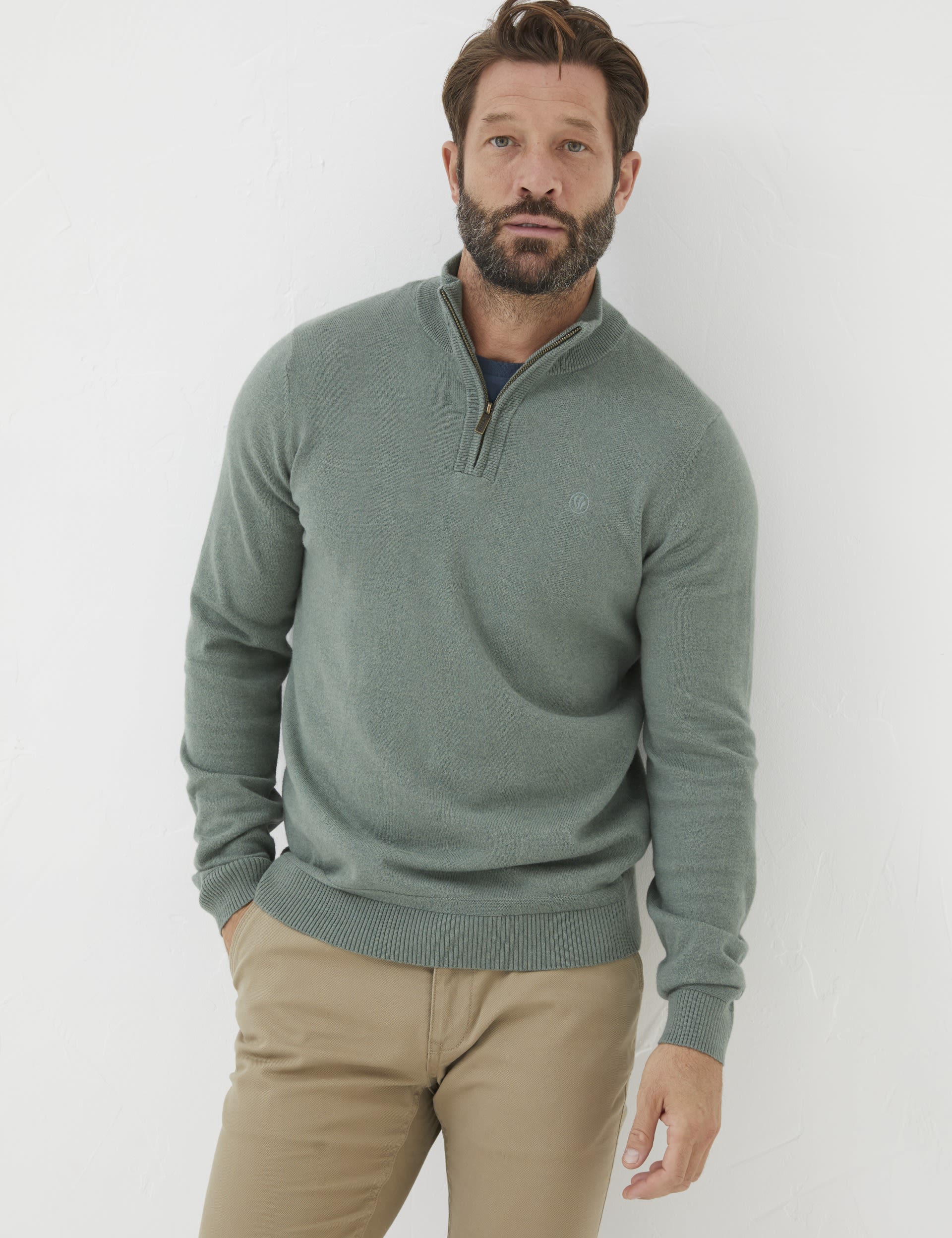 Cotton Rich Half Zip Jumper | FatFace | M&S