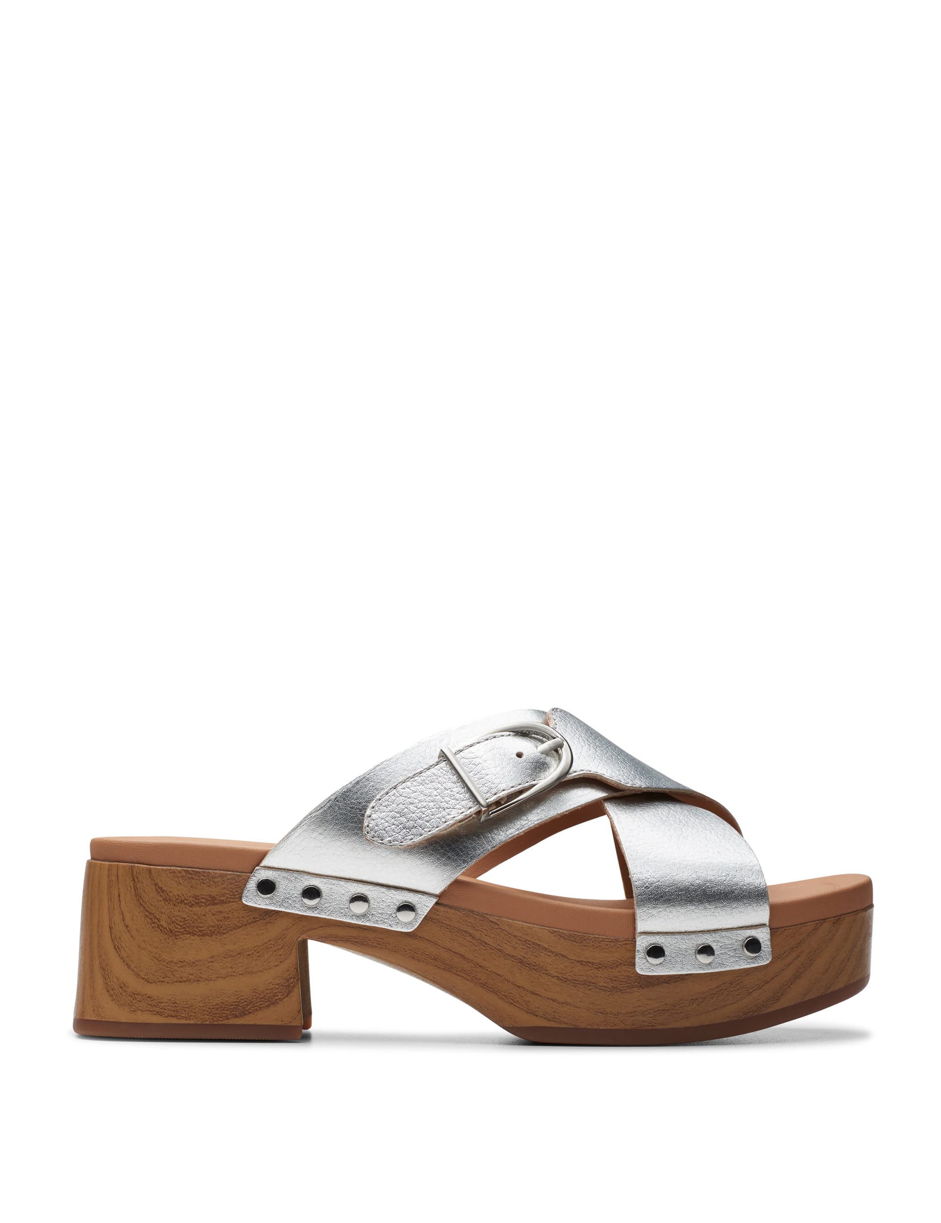 Leather Metallic Platform Clogs | Clarks | M&S