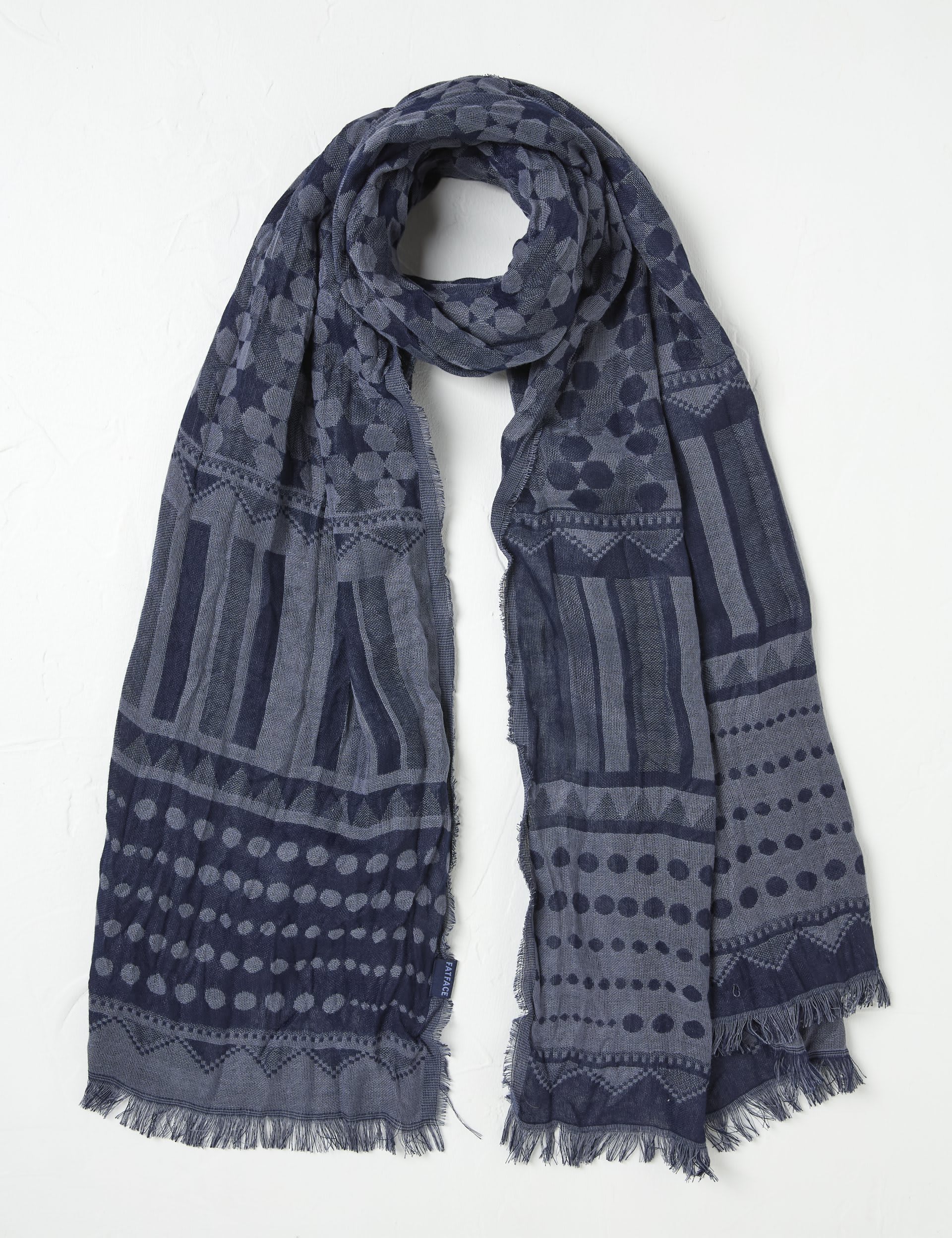 Printed Geometric Scarf | FatFace | M&S