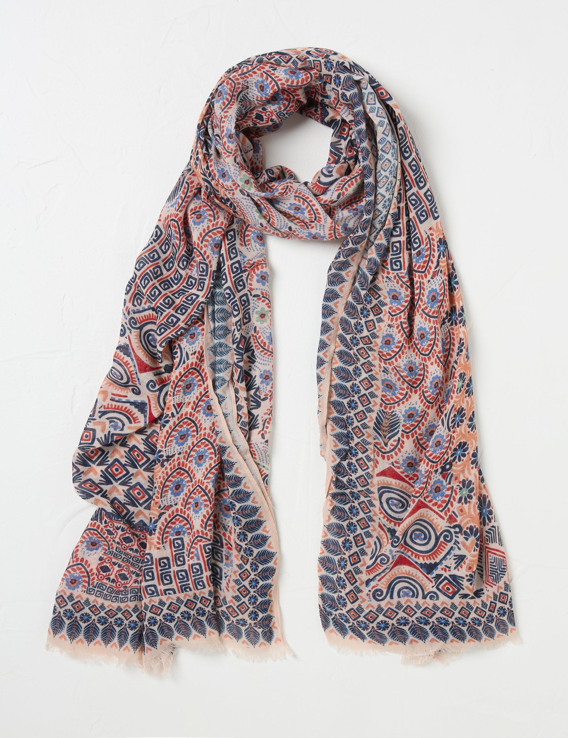 Printed Patchwork Square Scarf | FatFace | M&S