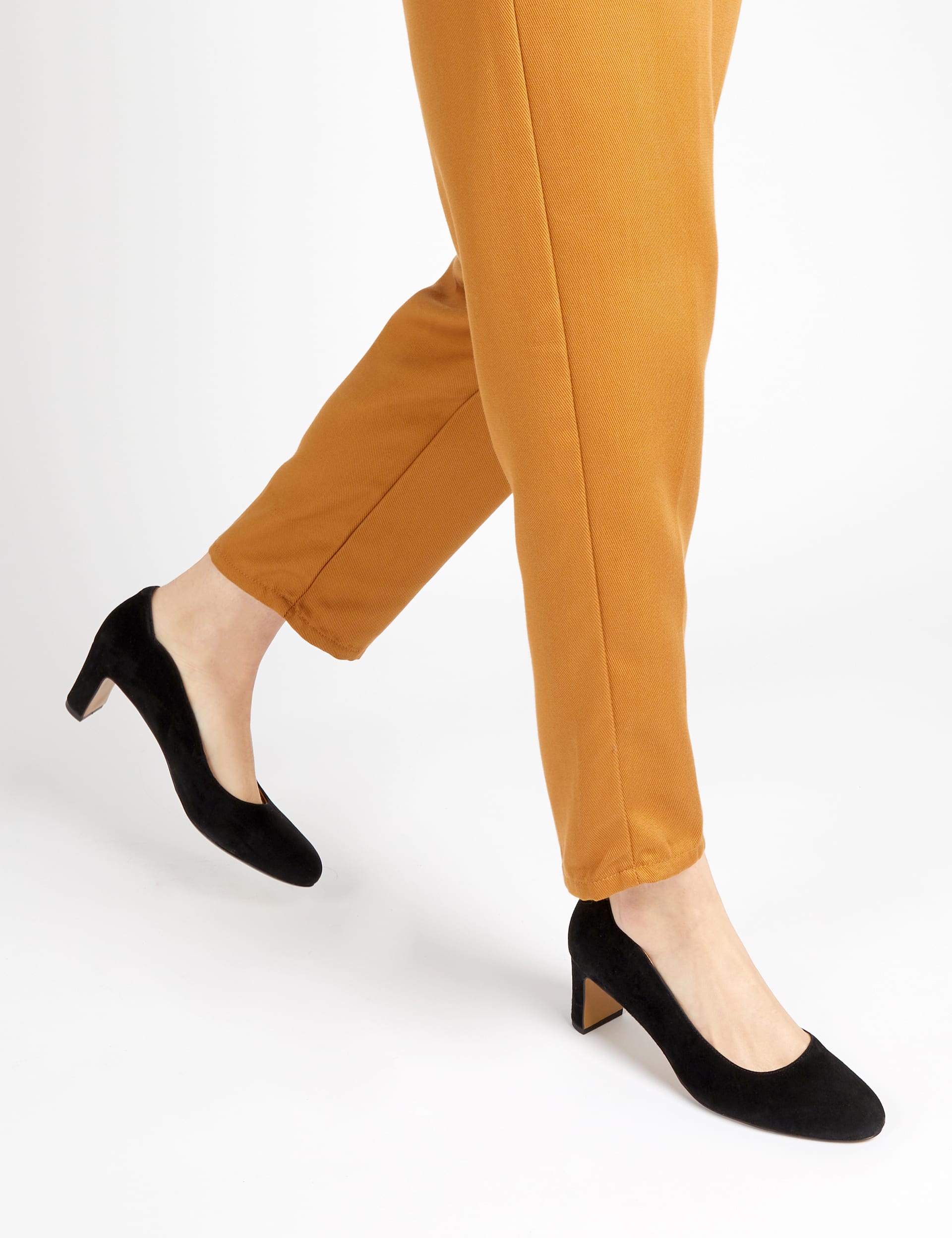 Suede Block Heel Court Shoes | Jones Bootmaker | M&S