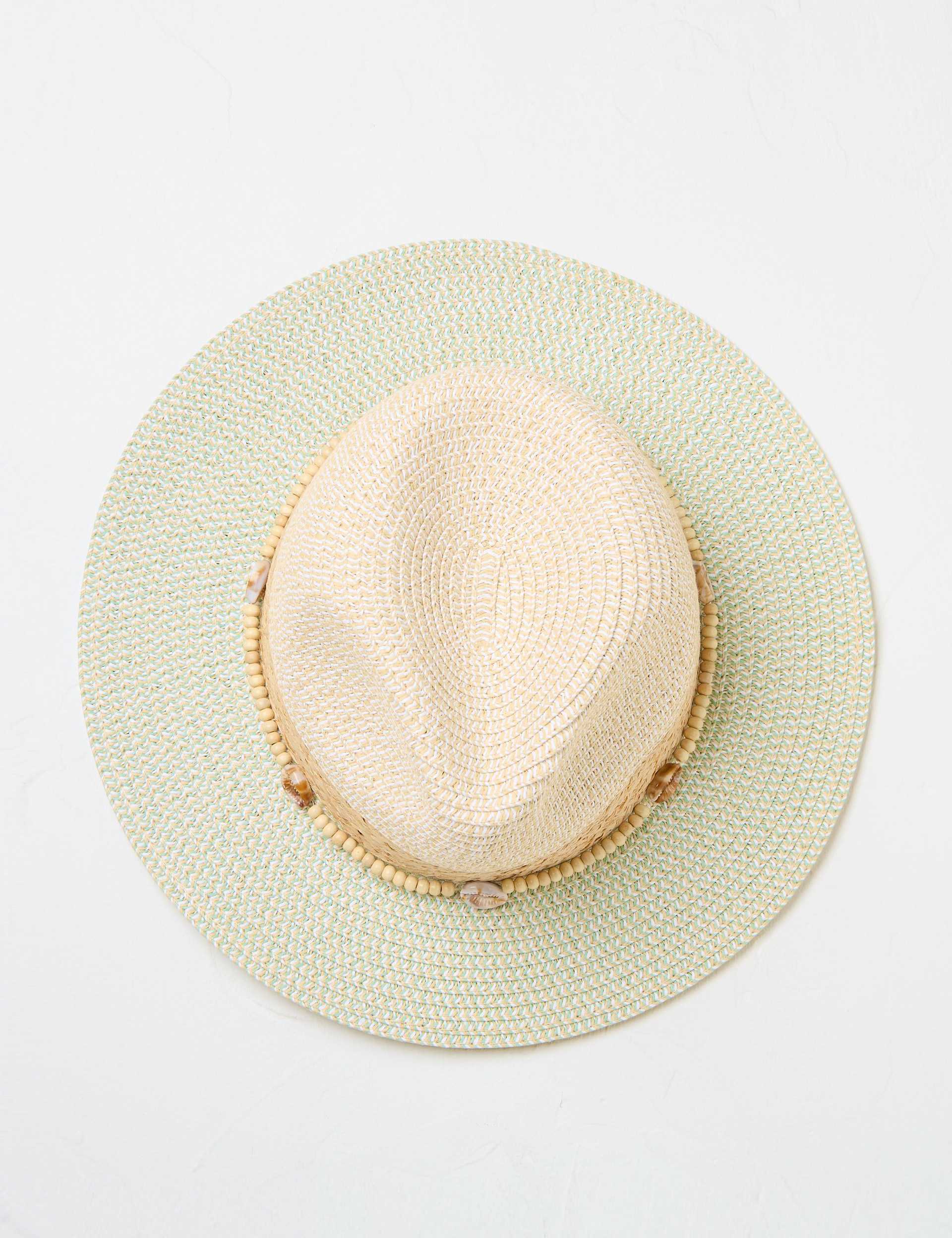 Straw Colour Block Fedora Hat | FatFace | M&S
