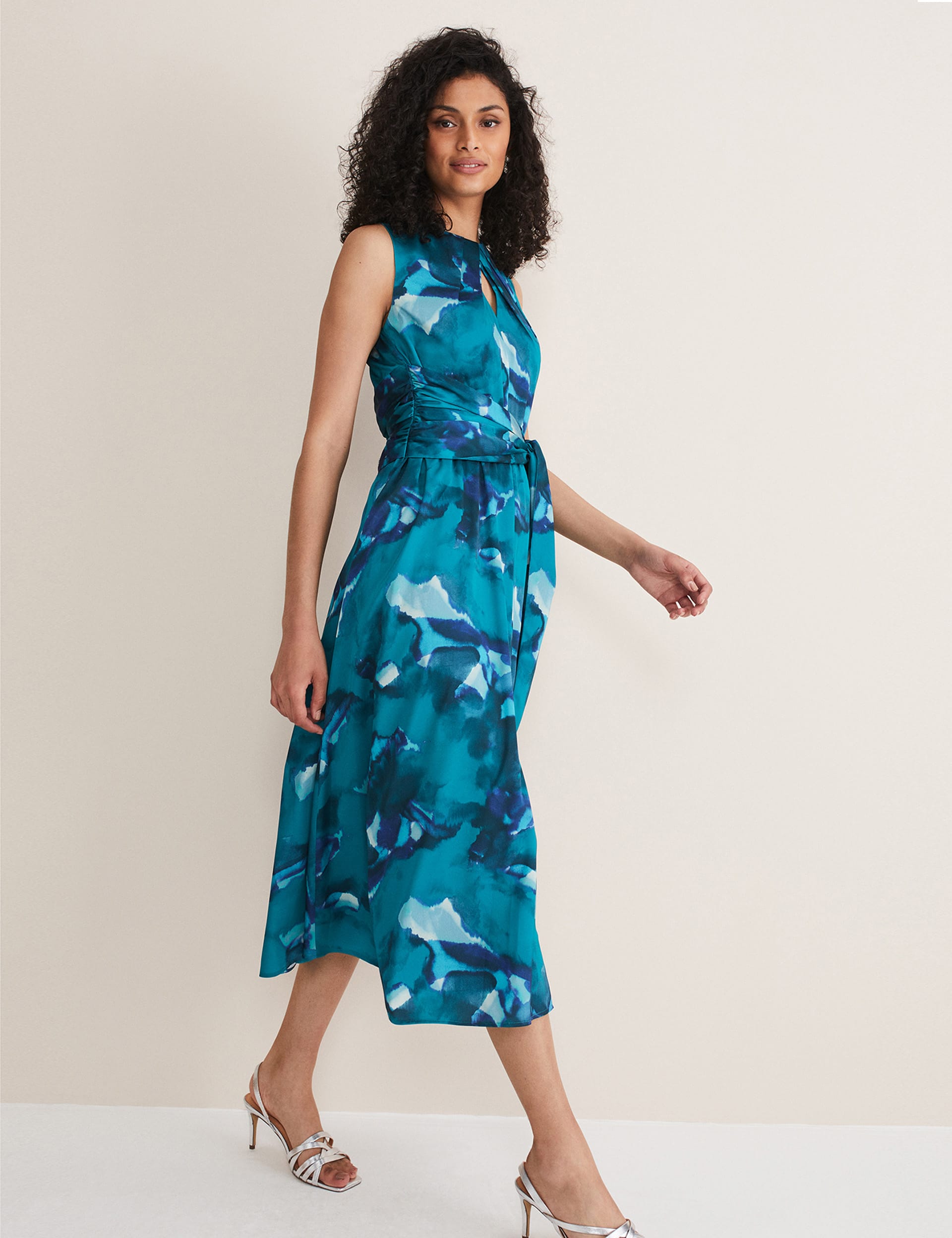 Floral Tie Waist Midi Shift Dress | Phase Eight | M&S