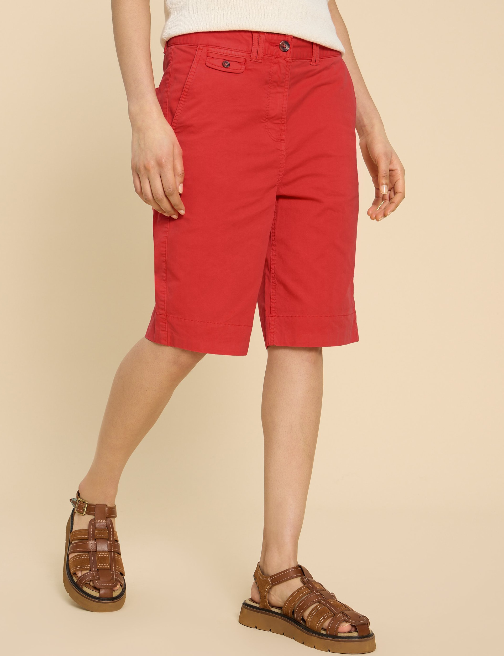 Cotton Rich Knee Length Chino Shorts | White Stuff | M&S