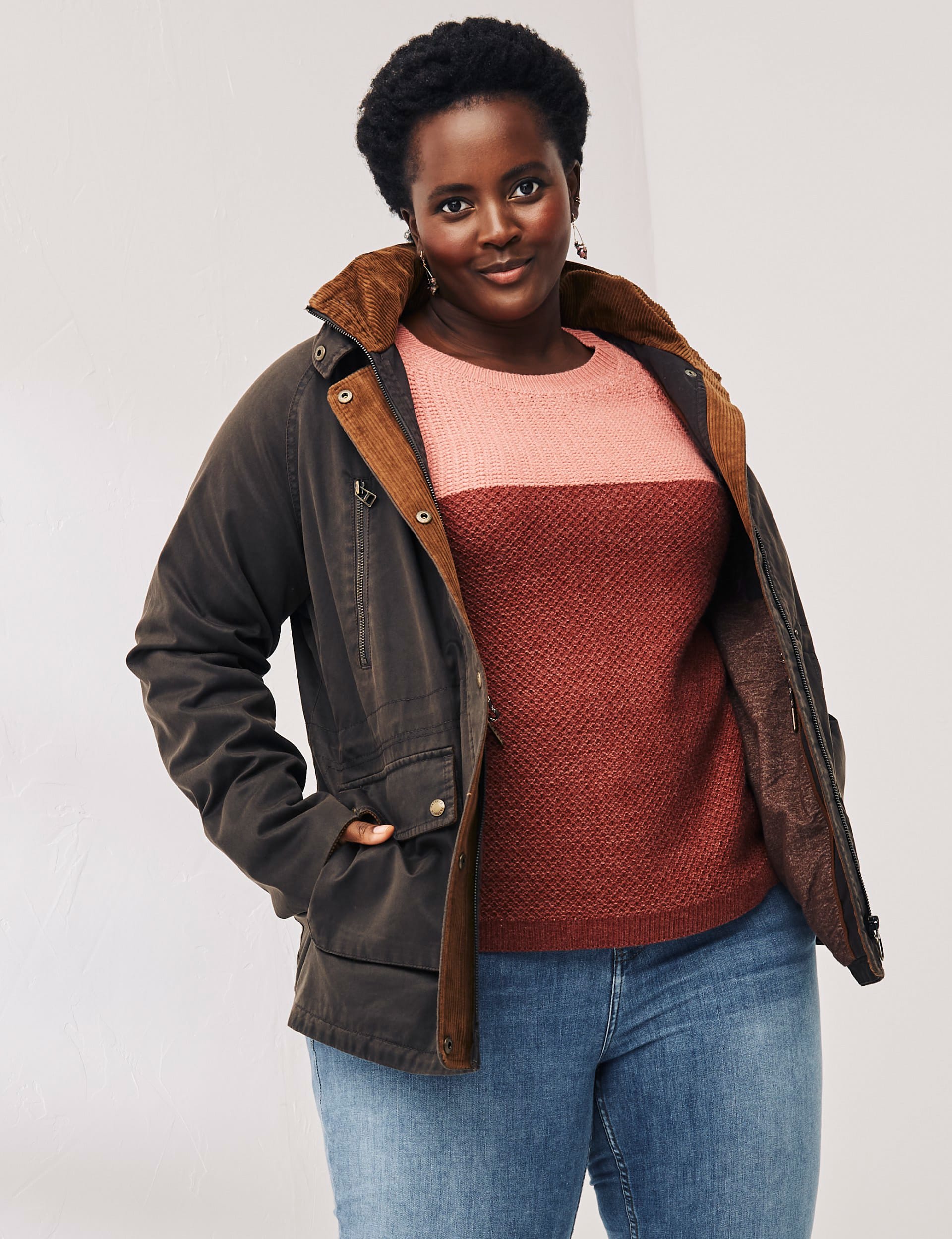 Hooded High Neck Utility Jacket | FatFace | M&S