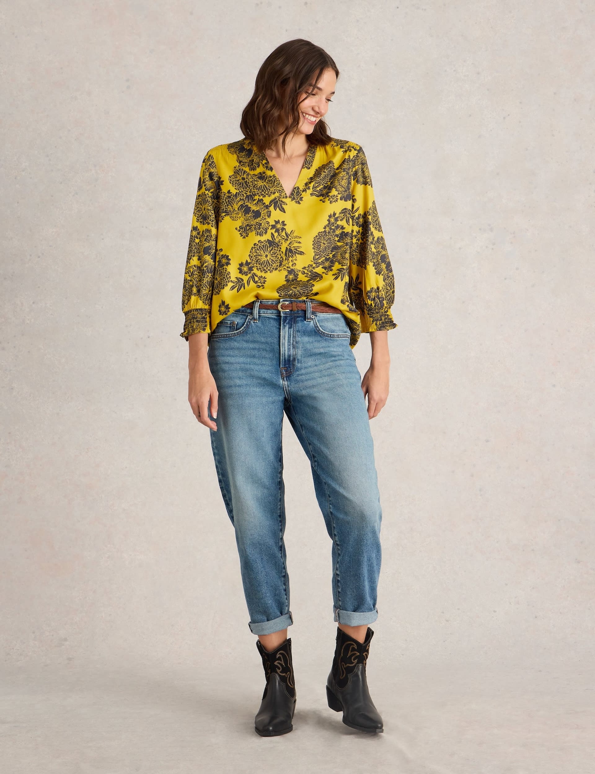 Printed V-Neck Top | White Stuff | M&S