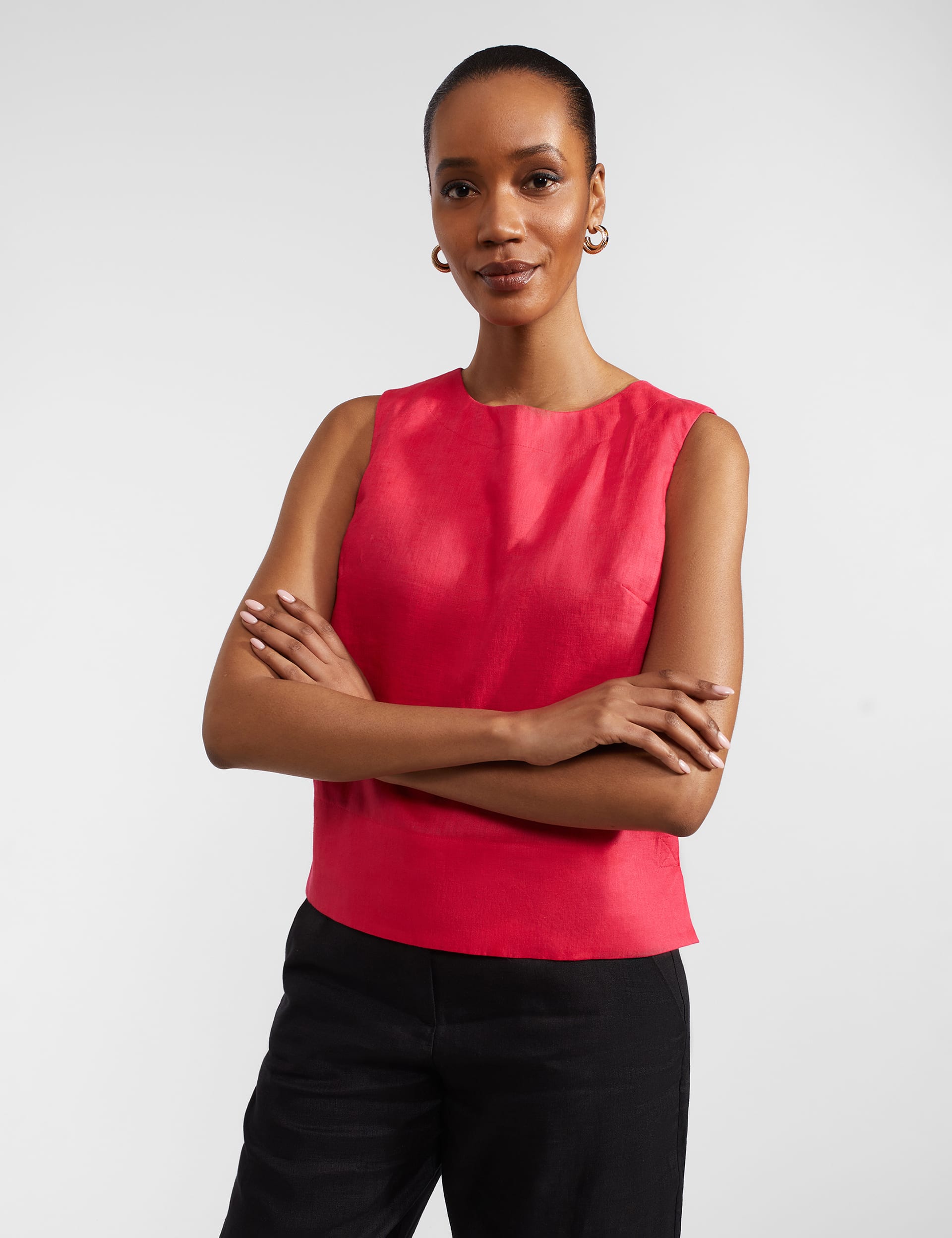 Pure Linen Round Neck Top | HOBBS | M&S