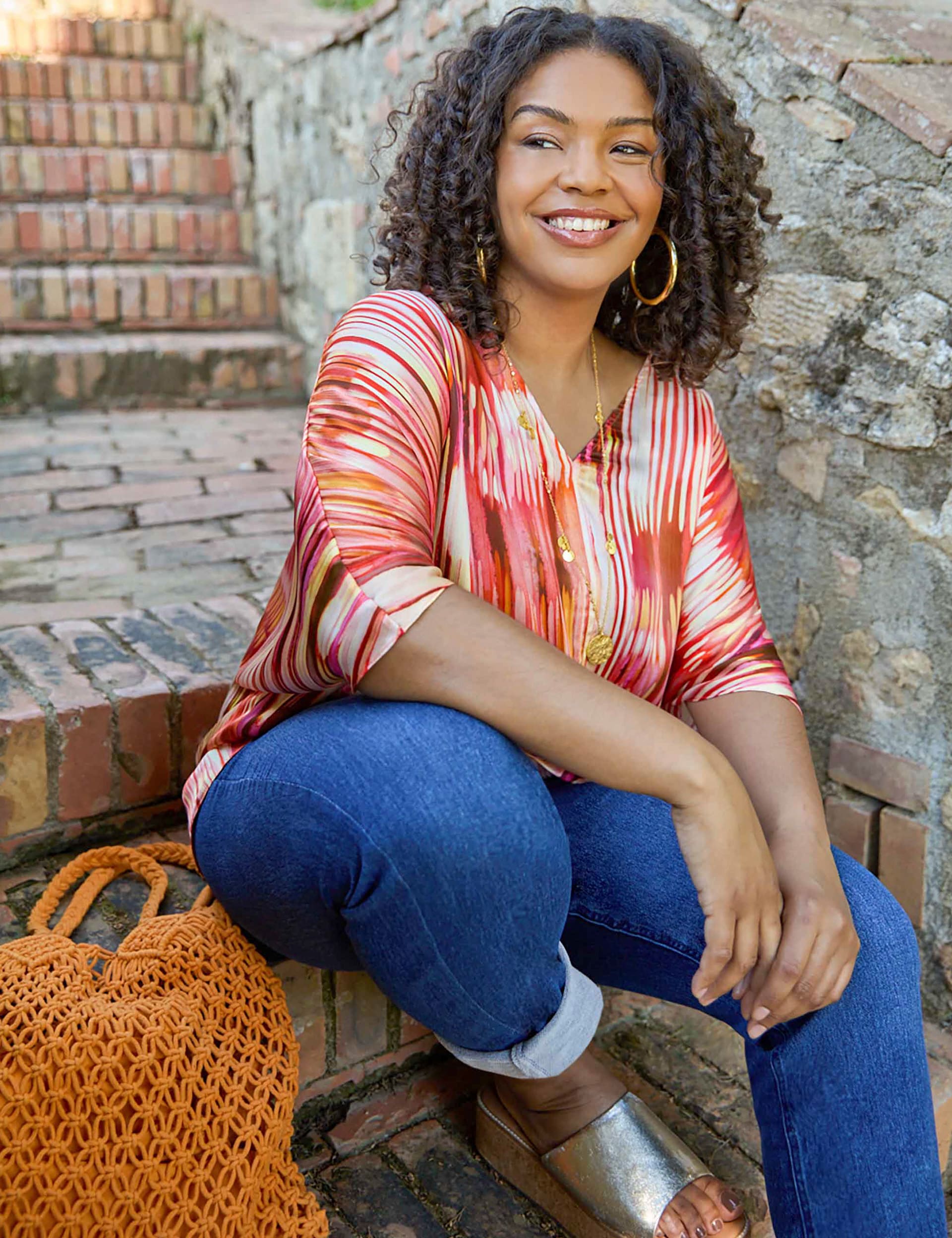 Tie Dye Relaxed Batwing Top | Live Unlimited London | M&S