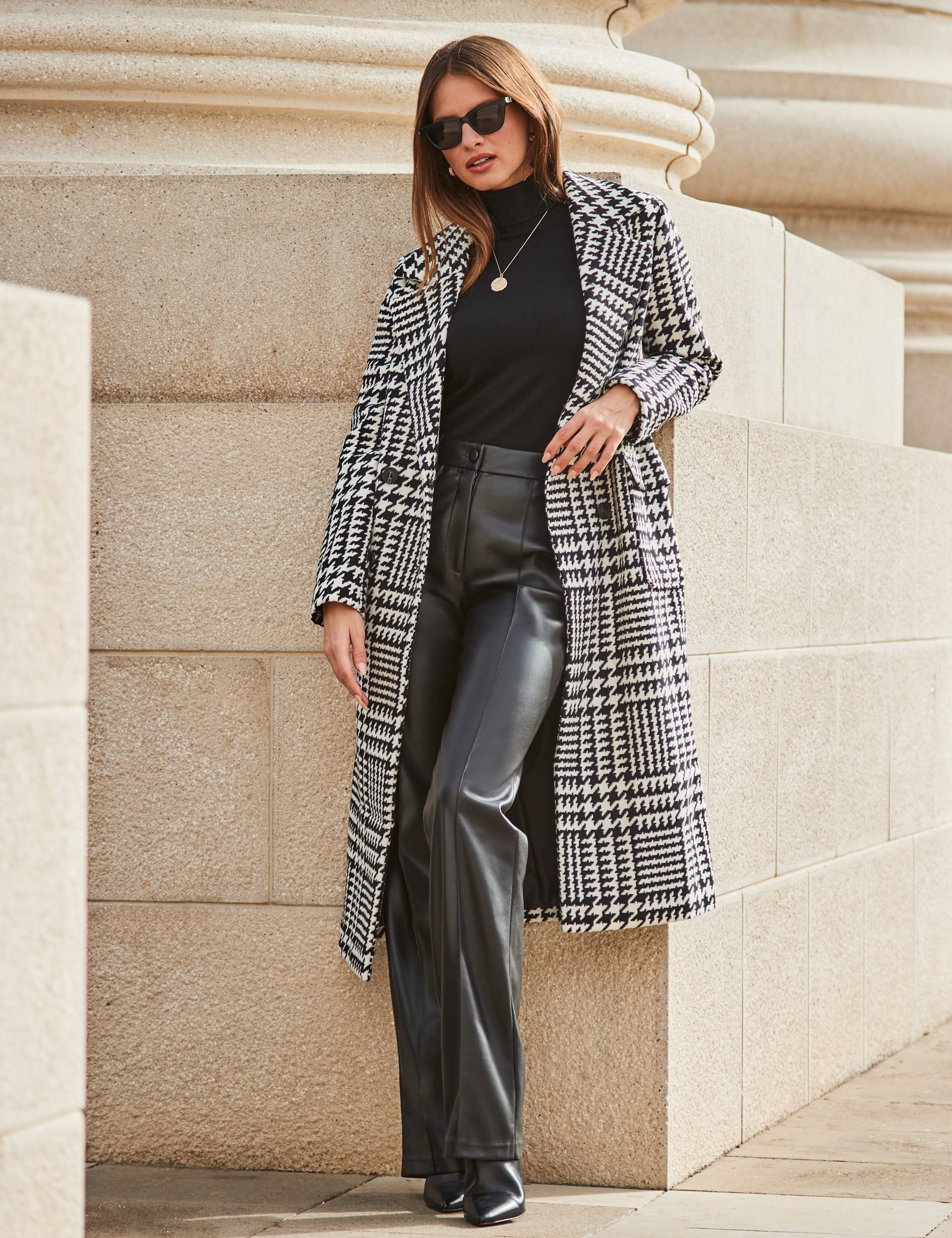 Checked Longline Tailored Coat | SOSANDAR | M&S