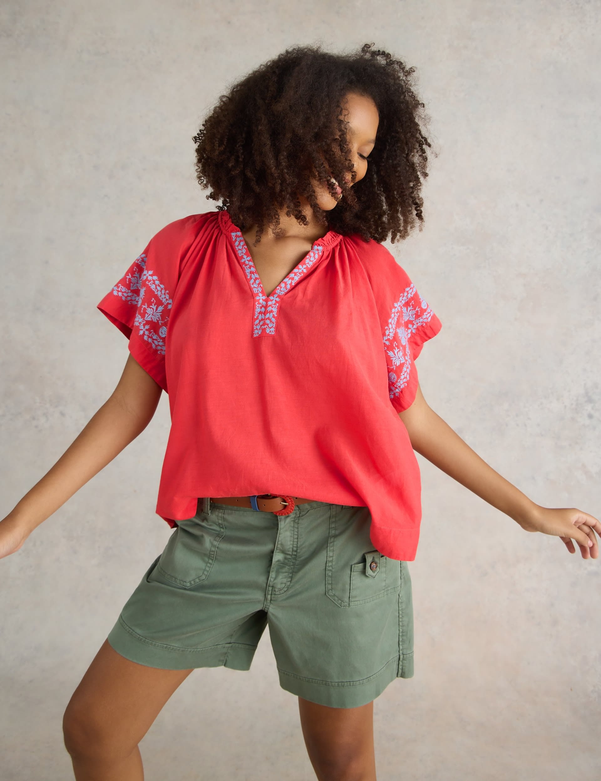 Cotton Rich Embroidered Top | White Stuff at M&S