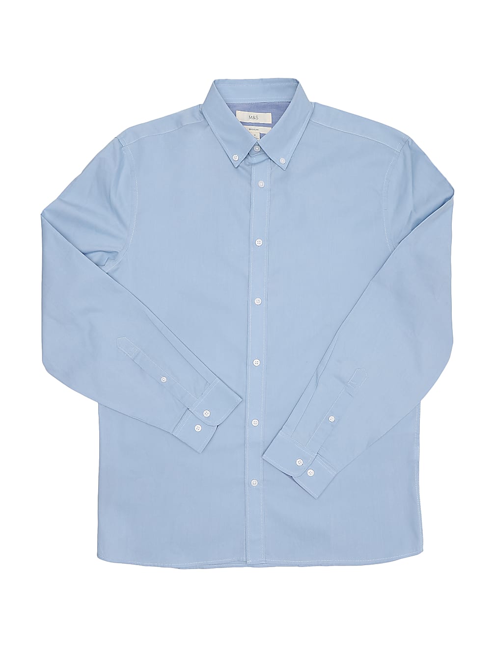 Buy Pure Cotton Plain Button Down Shirt at Marks & Spencer