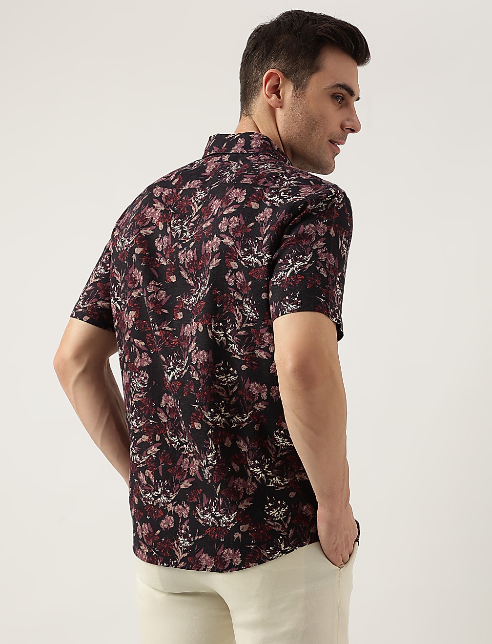 Buy Regular Fit Linen Blend Printed Shirt at Marks & Spencer
