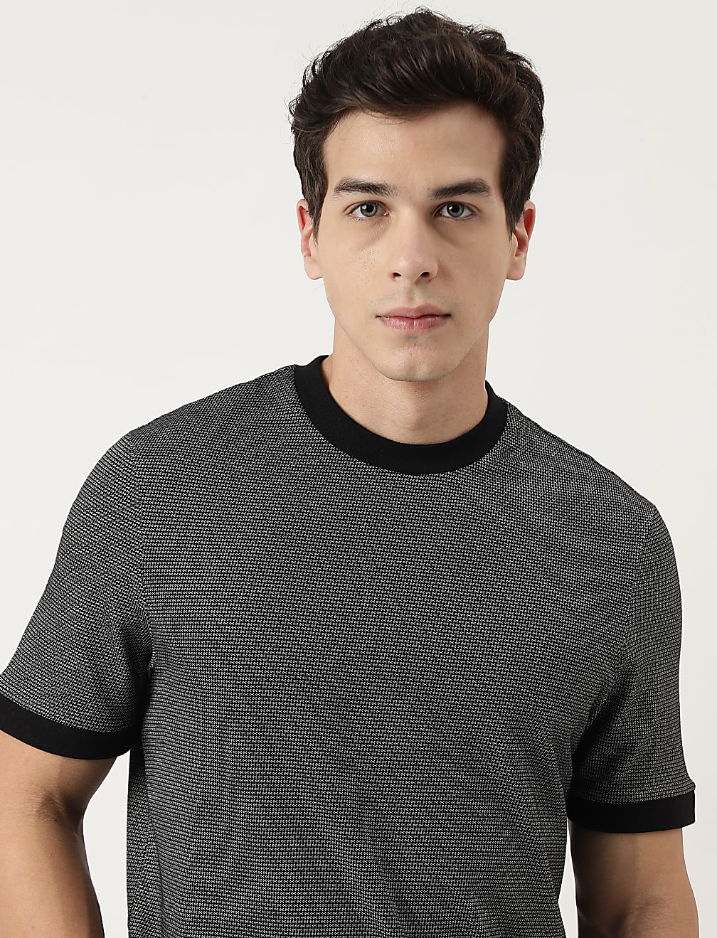 Buy Cotton Self Design T-Shirt at Marks & Spencer