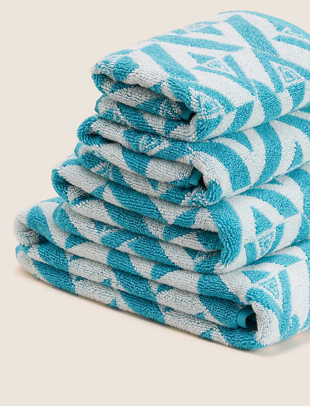 Buy Pure Cotton Geometric Towel at Marks & Spencer