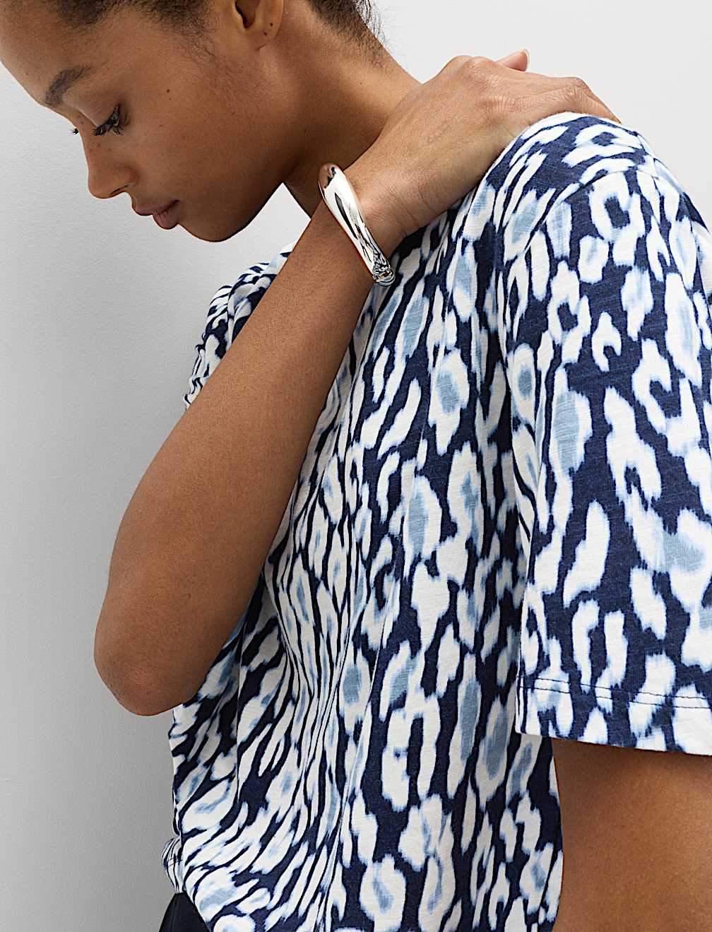 Buy Cotton Modal Blend Printed T-Shirt at Marks & Spencer