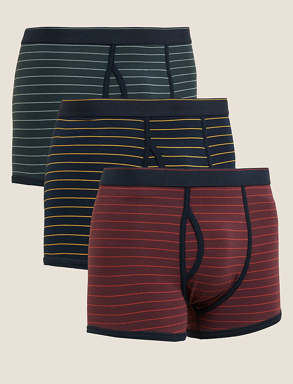 Buy 3pk Cotton Rich Cool & Fresh™ Trunks at Marks & Spencer