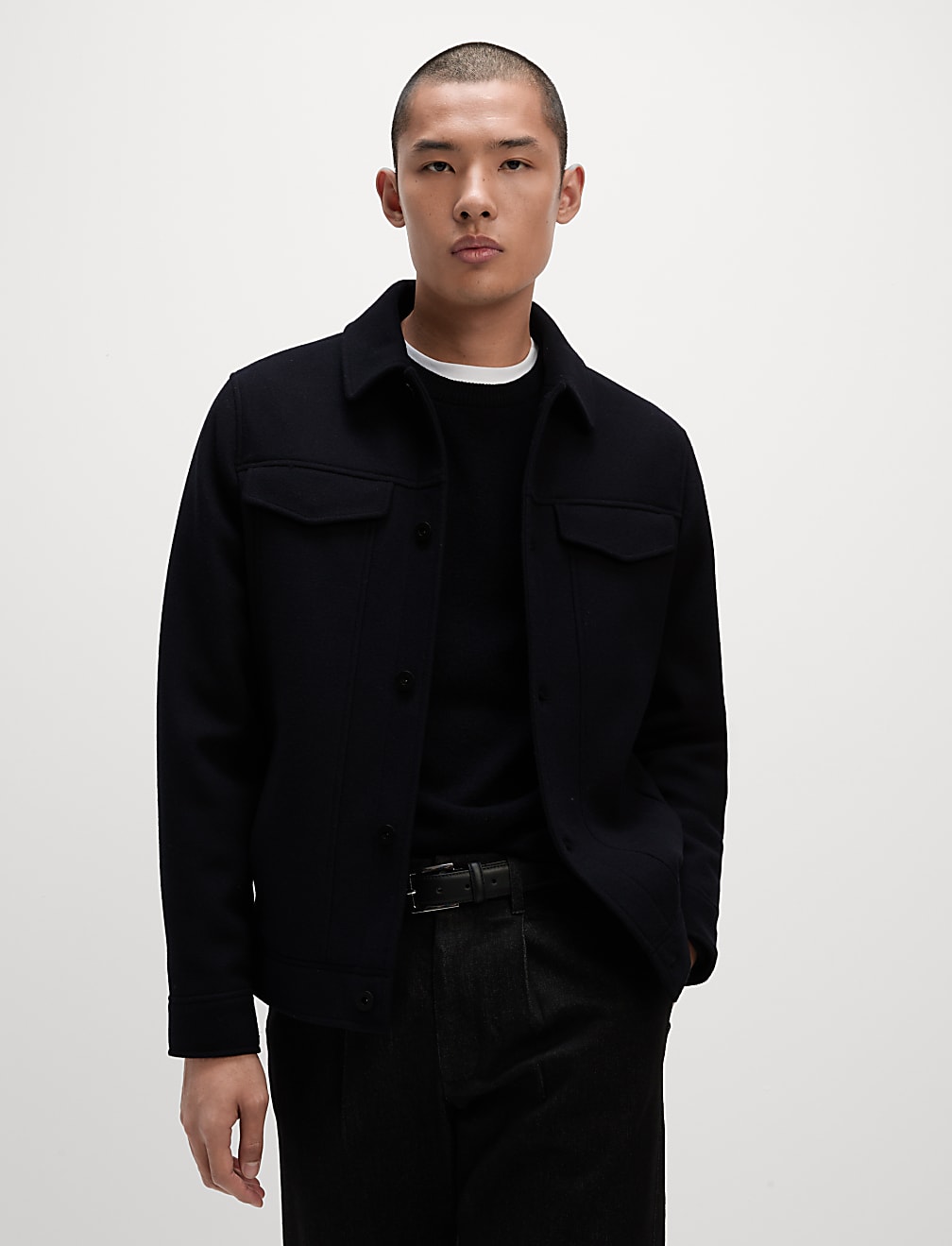 Buy Collared Shacket at Marks & Spencer