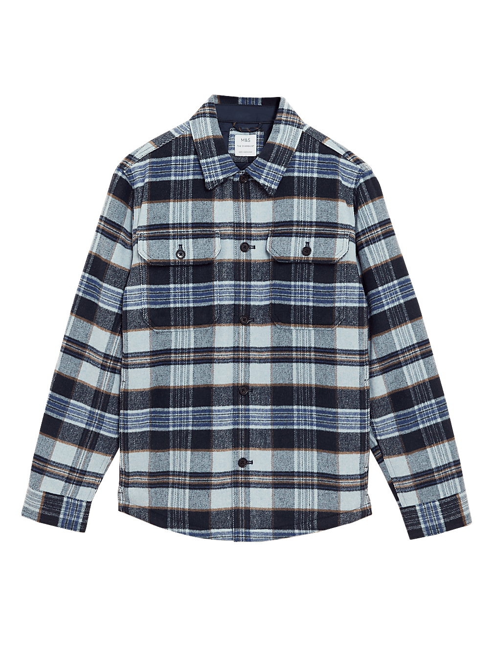 Buy Quilt Lined Check Overshirt with Wool at Marks & Spencer
