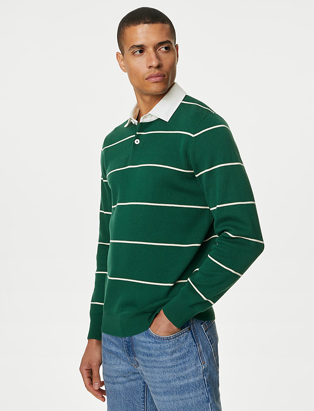 Buy Pure Cotton Striped Knitted Rugby Shirt at Marks & Spencer