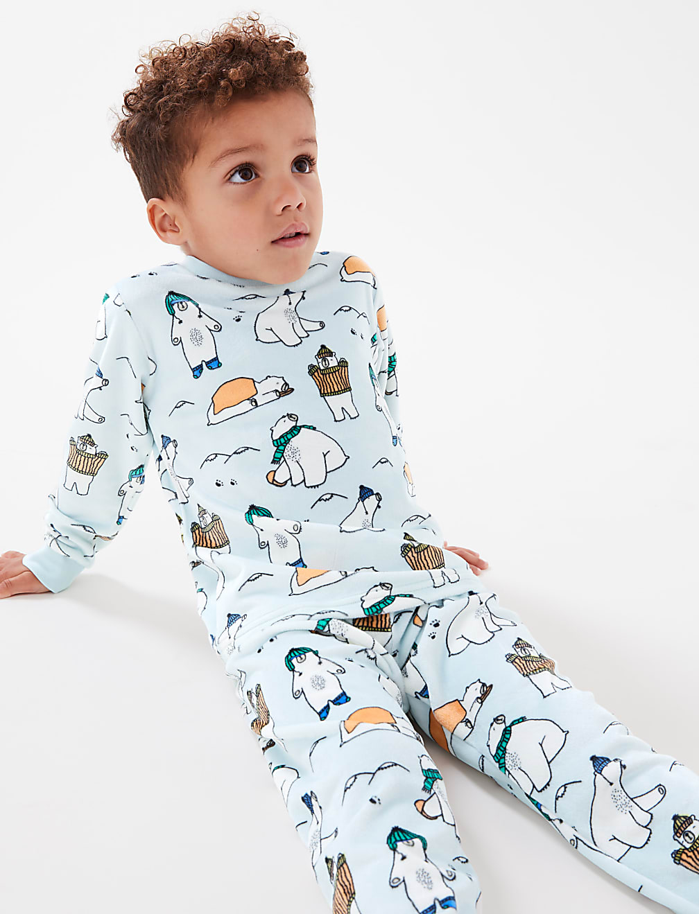 Buy Velour Polar Bear Pyjamas (1 - 7 Yrs) at Marks & Spencer