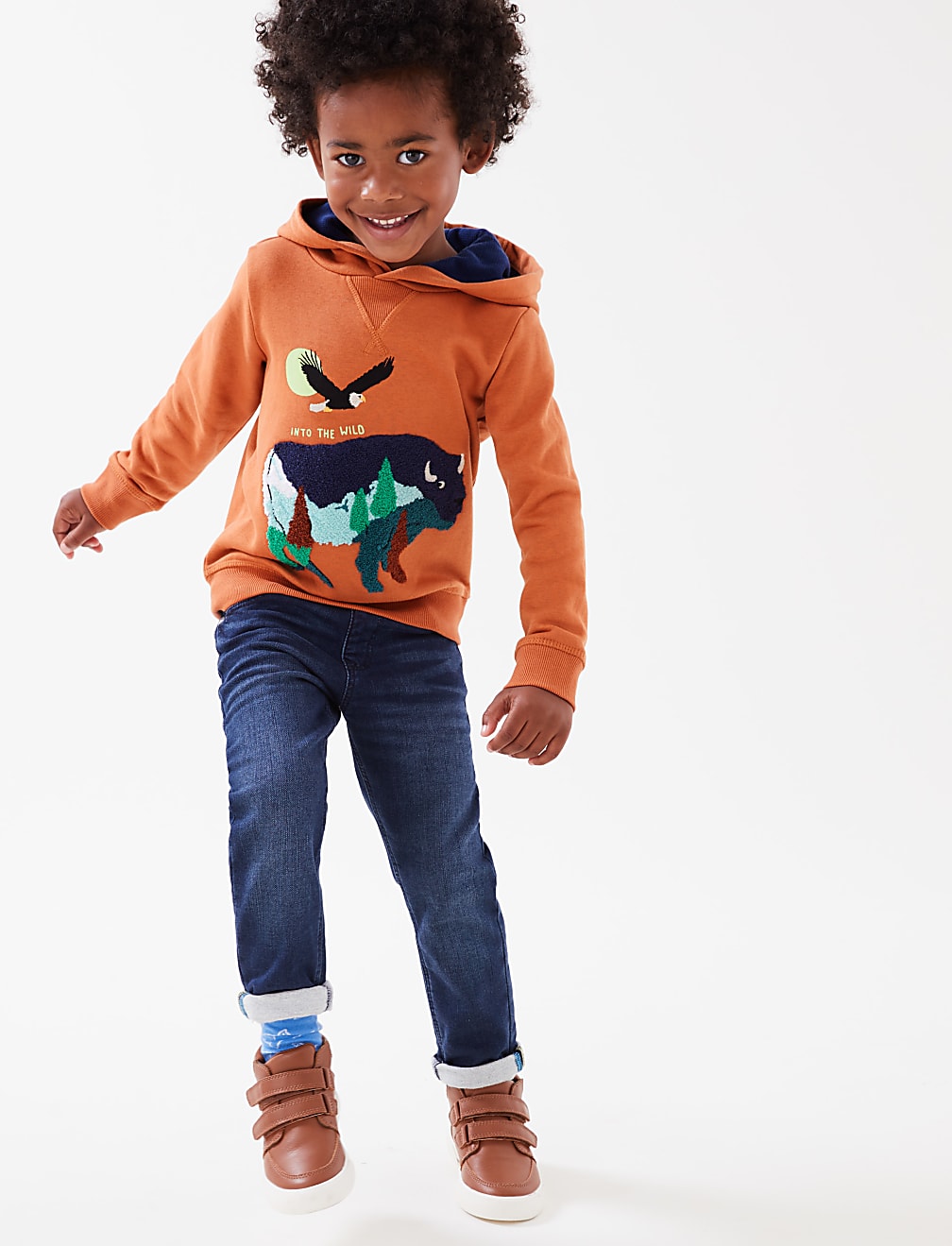 Buy Cotton Rich Bison Hoodie at Marks & Spencer