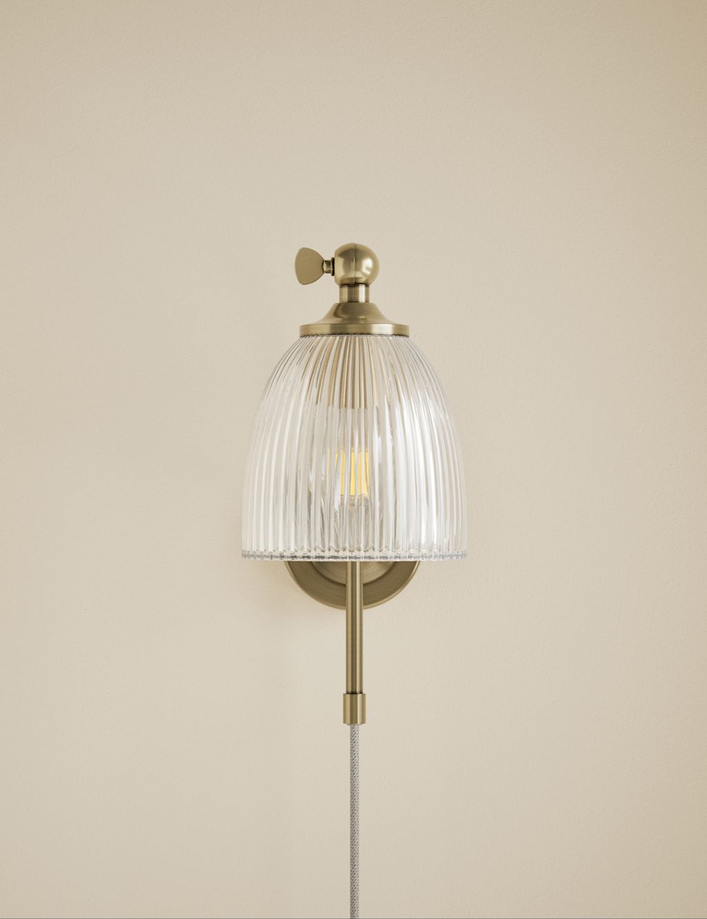 Ribbed Plug In Wall Light | M&S Collection | M&S