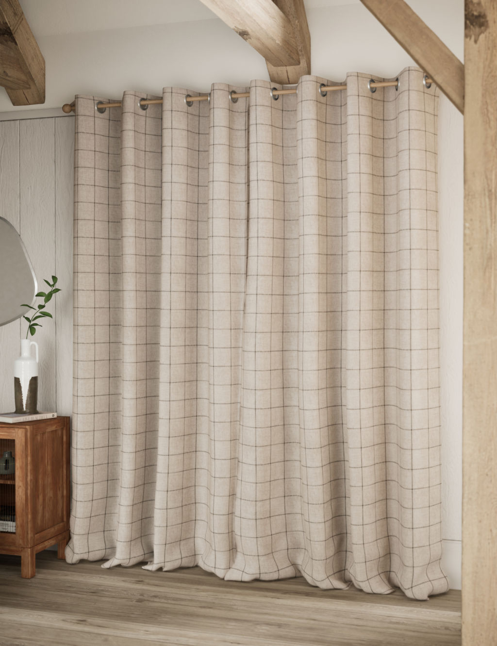 Windowpane Eyelet Blackout Curtains | M&S Collection | M&S