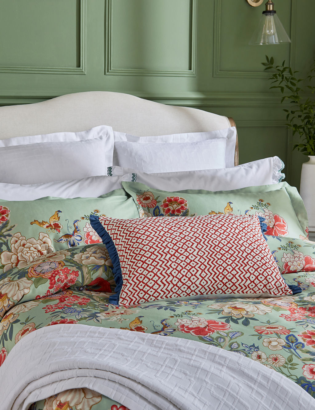 Pure Cotton Sateen Emperor Peony Duvet Cover | Sanderson | M&S