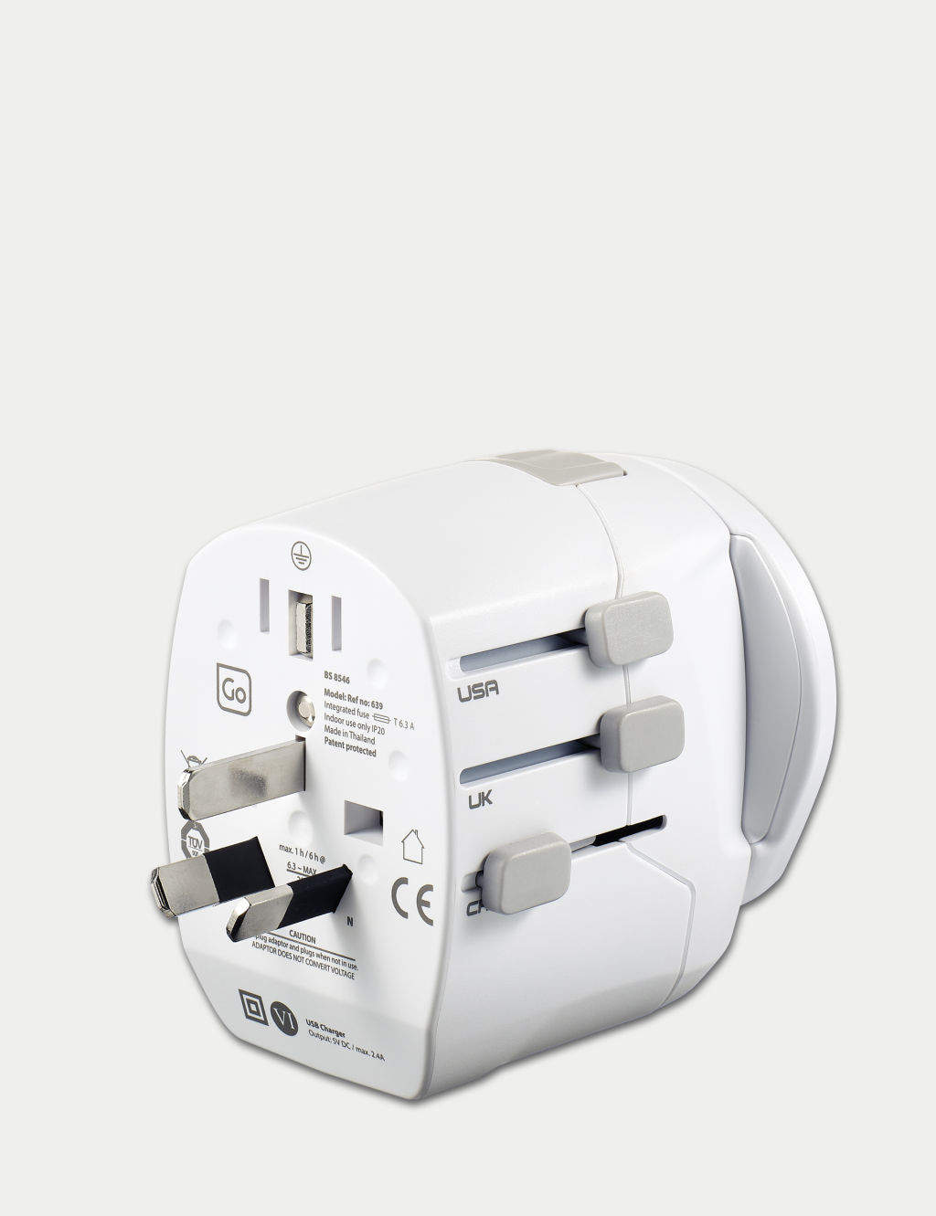 Worldwide Travel Adaptor with USB | Go Travel | M&S