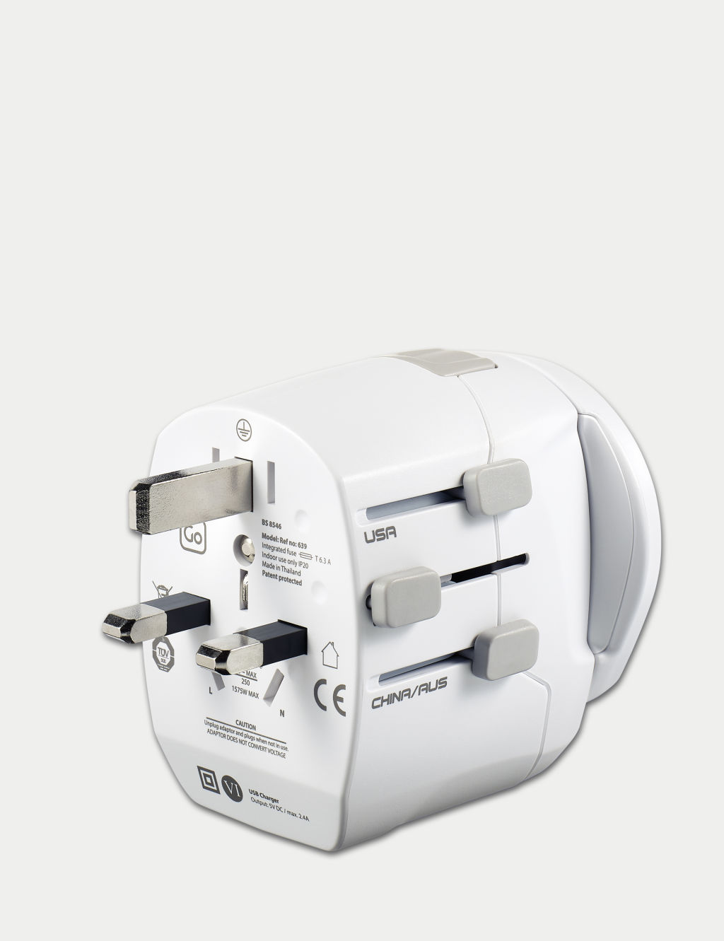 Worldwide Travel Adaptor with USB | Go Travel | M&S