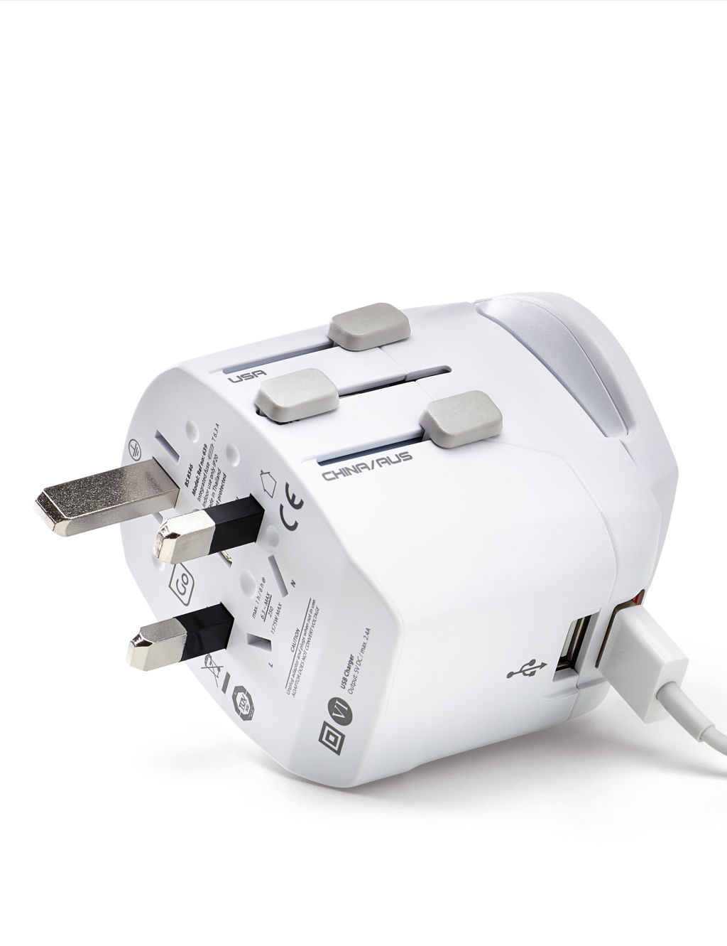 Worldwide Travel Adaptor with USB | Go Travel | M&S