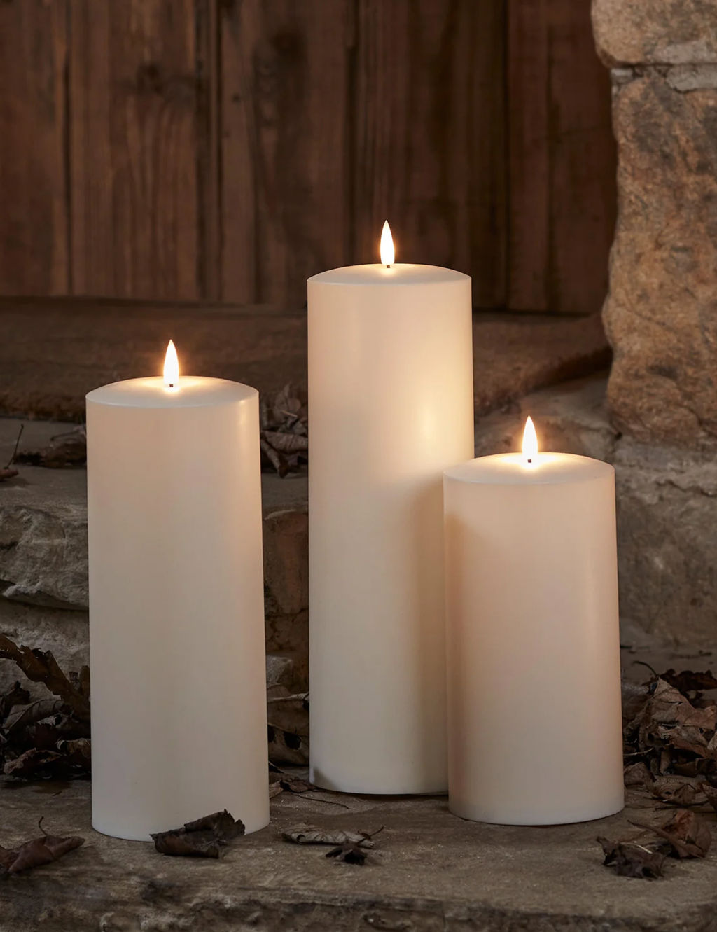 Set of 3 TruGlow® Waterproof Outdoor Candles | Lights4fun | M&S