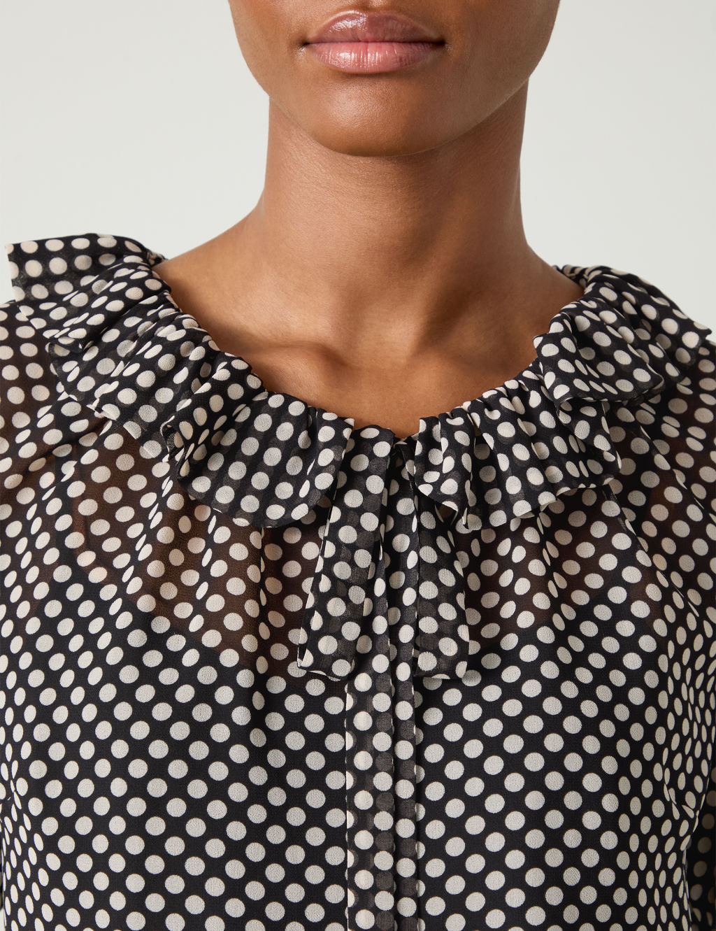Polka Dot Frill Neck Blouse | LK BENNETT | M&S