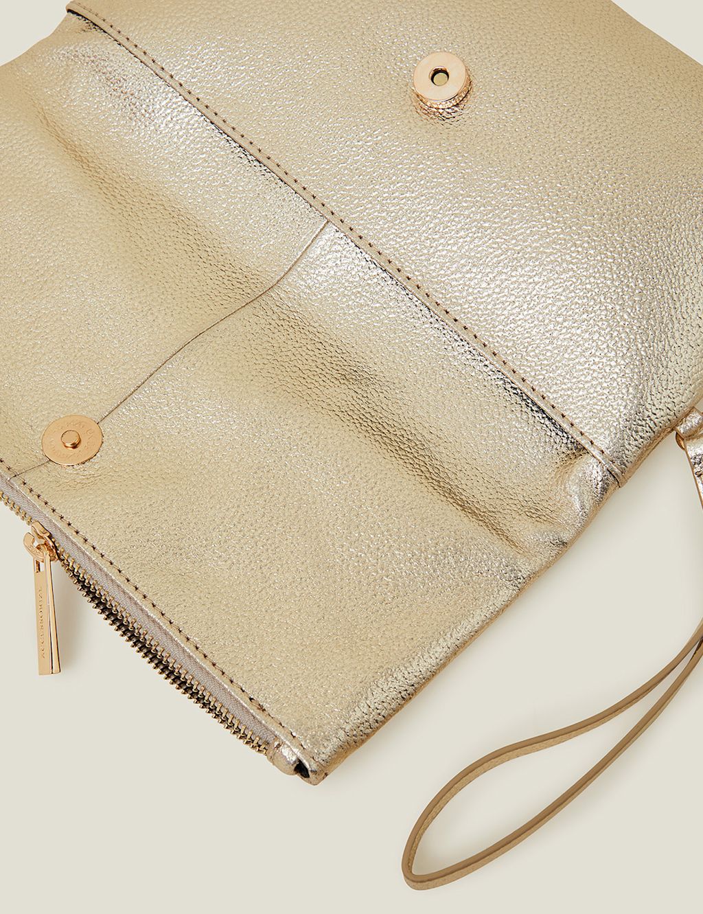 Leather Metallic Fold Over Clutch Bag | ACCESSORIZE | M&S