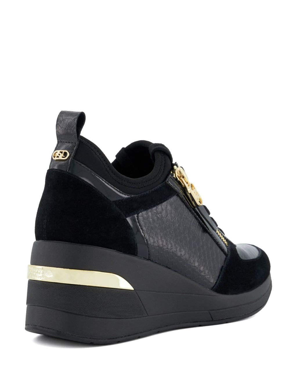 Leather Lace Up Side Detail Wedge Trainers | Dune London | M&S