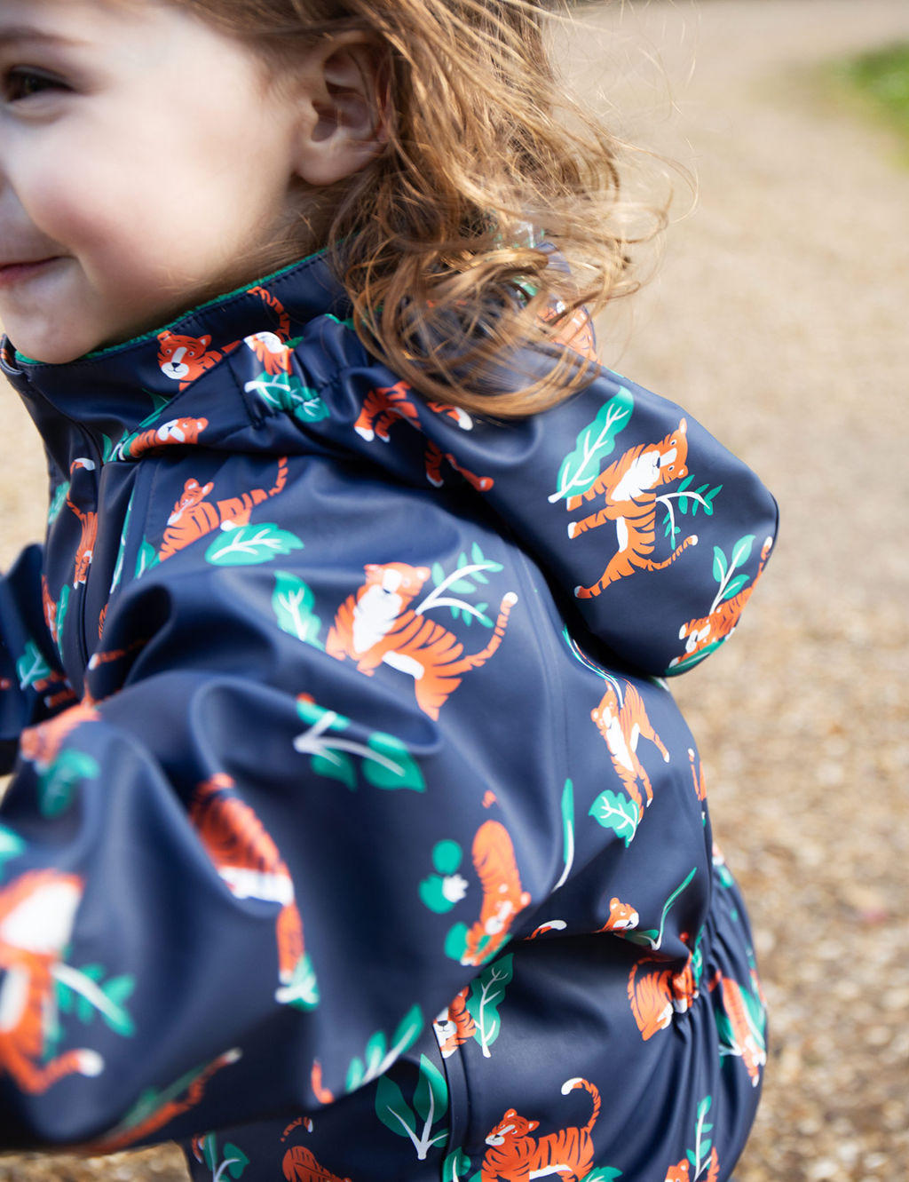 Tiger Print Hooded Puddlesuit (6 Mths - 6 Yrs) | Frugi | M&S